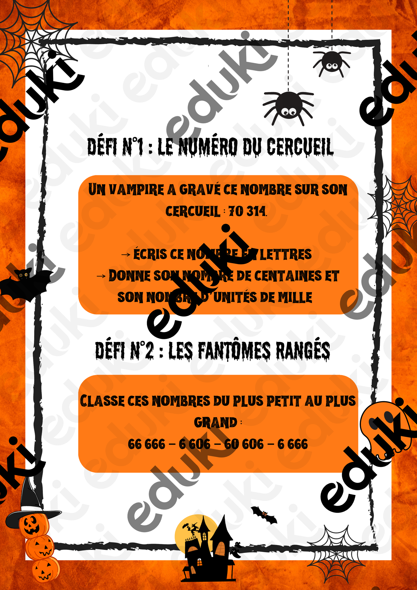 Défi_halloween_cm_français_maths - Ressource pédagogique pour ton cours ...