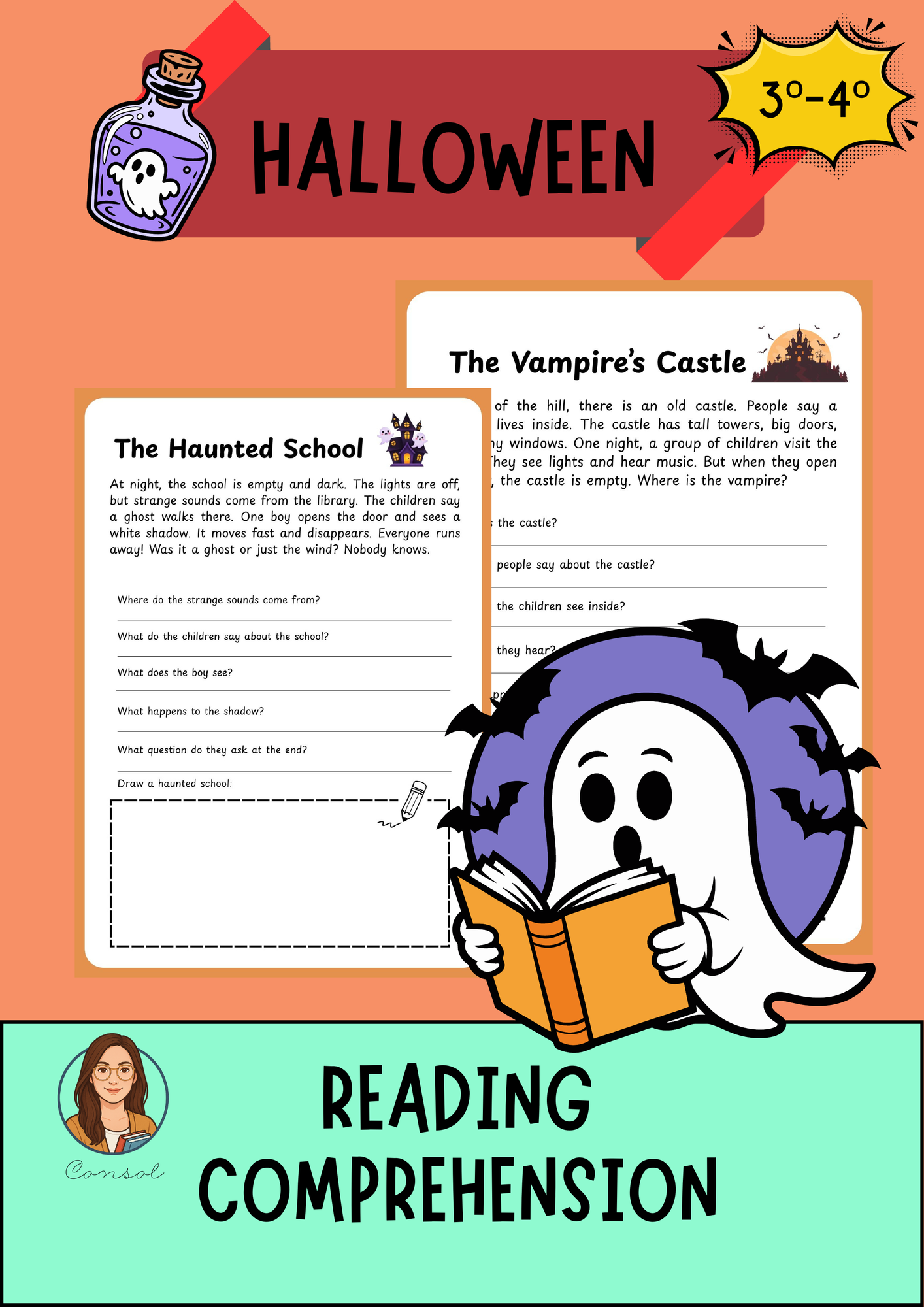 Halloween Reading (3º-4º) Comprensión lectora inglés Primaria ...