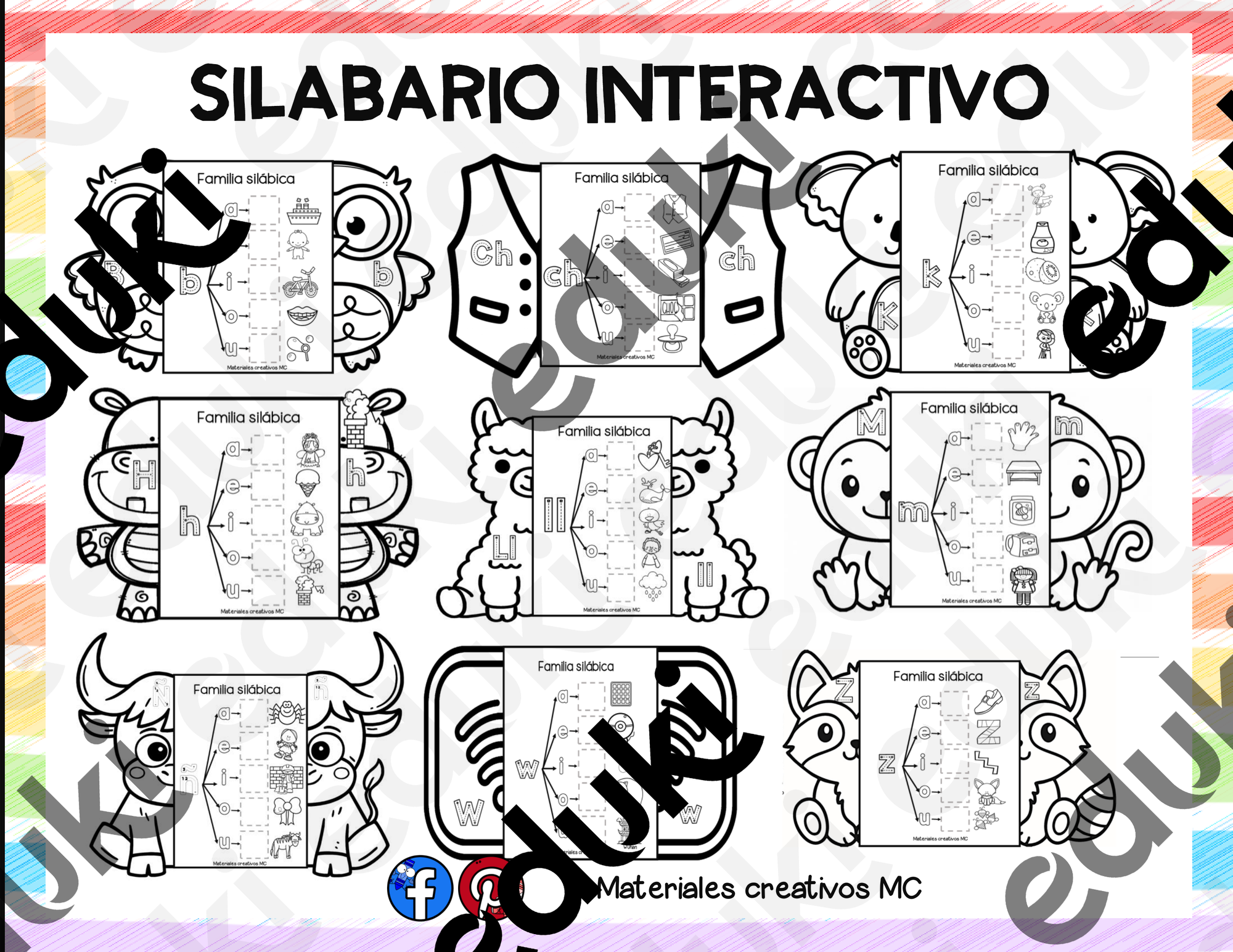 SILABARIO INTERACTIVO CON VOCALES - material de la siguiente asignatura ...