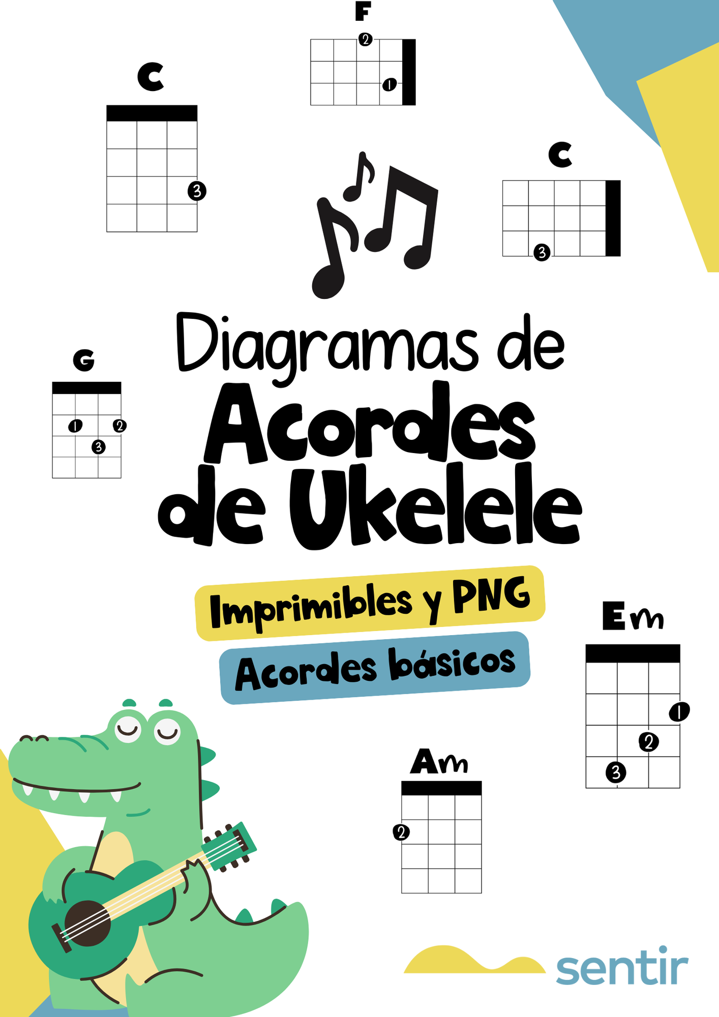 Pack de Diagramas de Acordes de Ukelele | Imprimibles y PNG - material de la siguiente ...