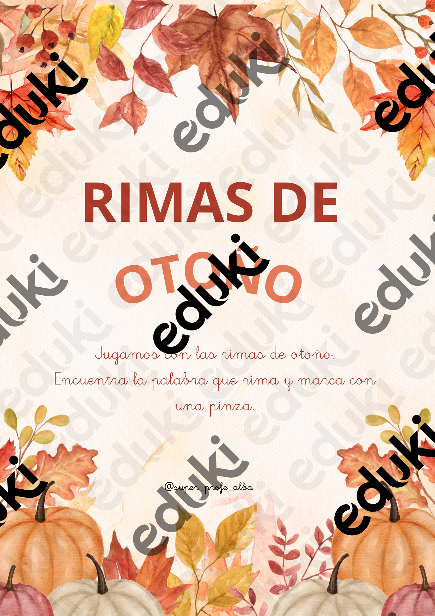 MATERIAL MANIPULATIVO - RIMAS DE OTOÑO - material de la siguiente ...