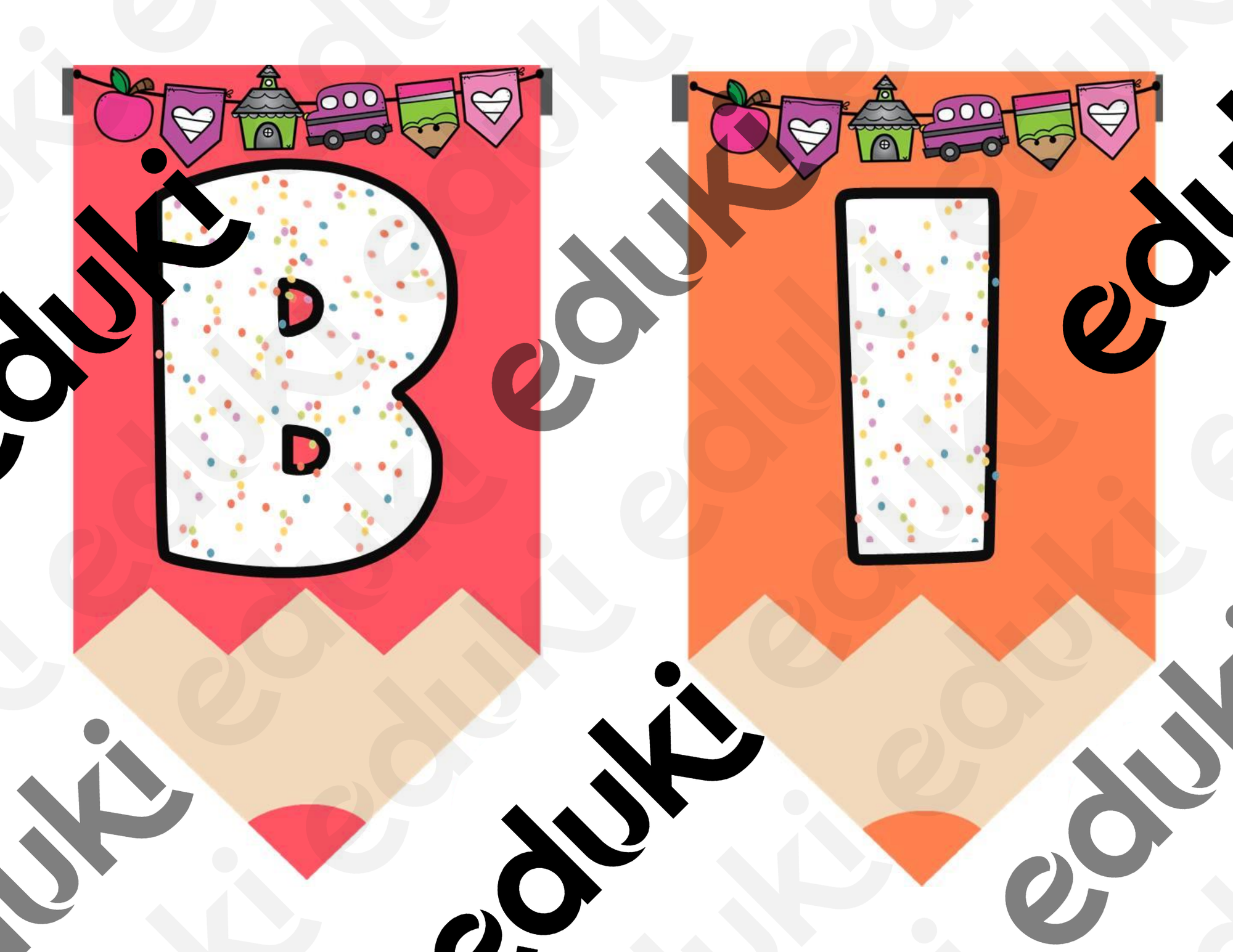 Banderín "bienvenidos" lápices - material de la siguiente asignatura ...