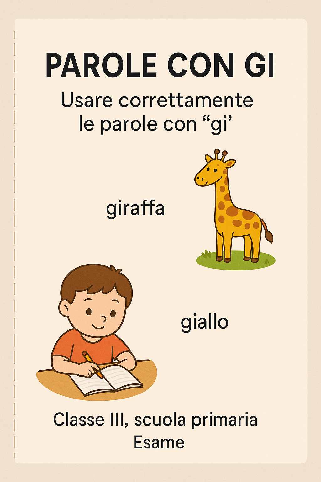 Usare correttamente parole con "gi": esame - Materiale didattico per la ...