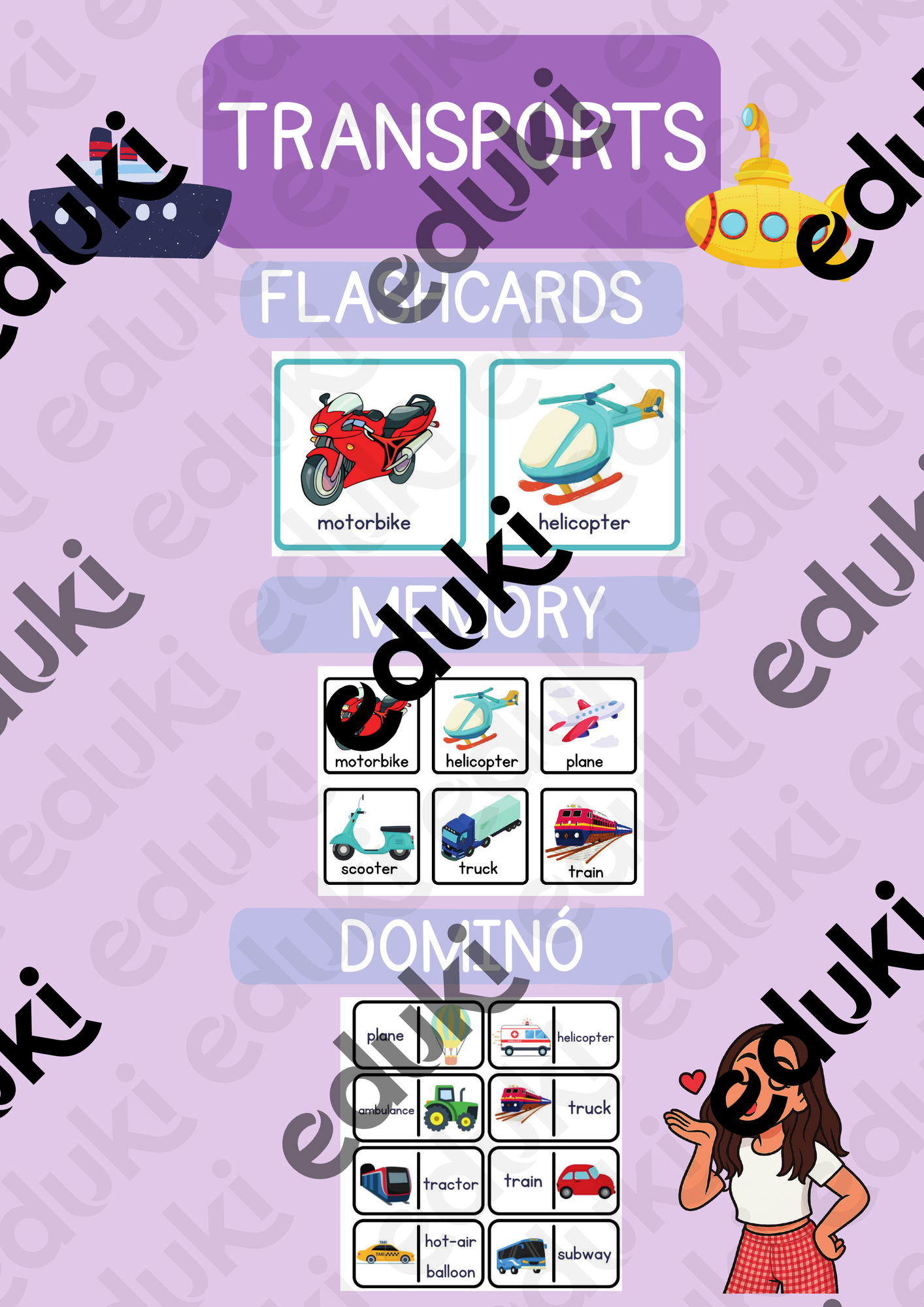 Transports( flashcards, memory, domino) - material de la siguiente ...