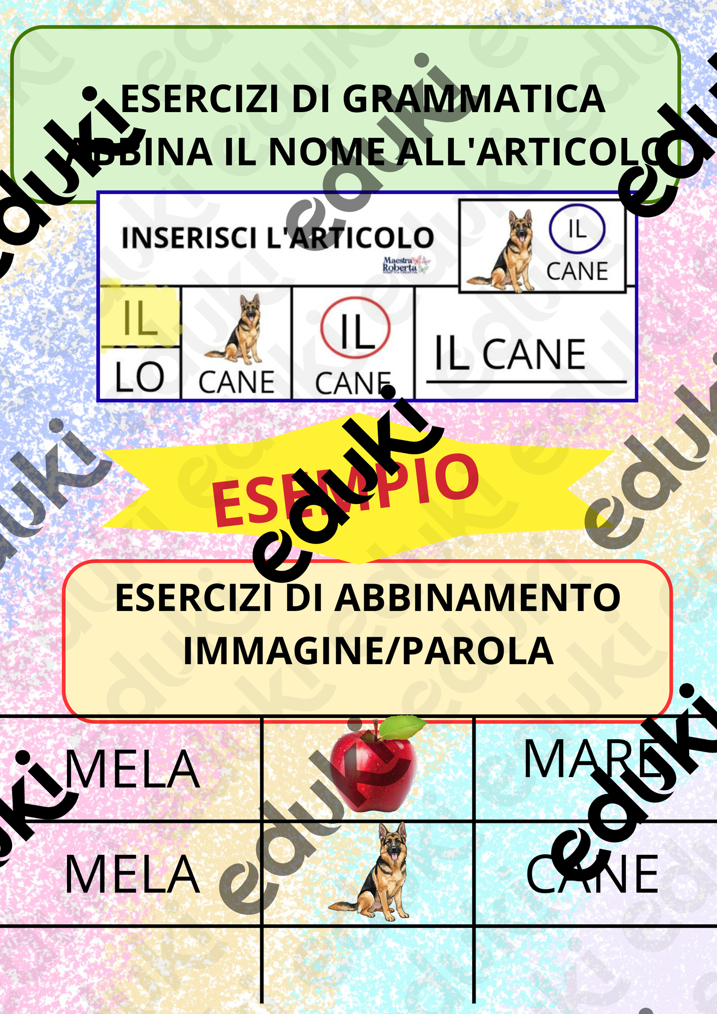 ESERCIZI DI ABBINAMENTO NOME IMMAGINE - Materiale didattico per la ...