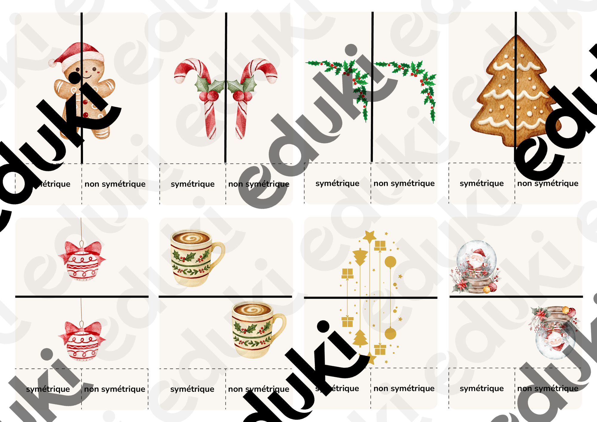 24 cartes pinces symétrie noel - Ressource pédagogique pour ton cours ...