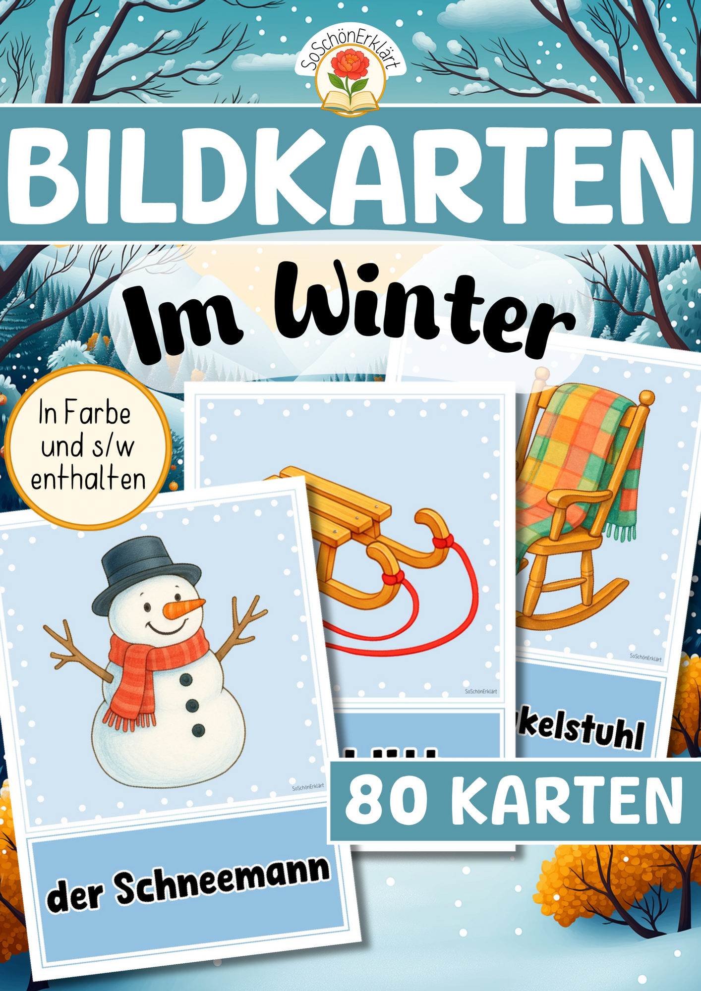 Bildkarten - Im Winter – Unterrichtsmaterial in den Fächern Deutsch ...