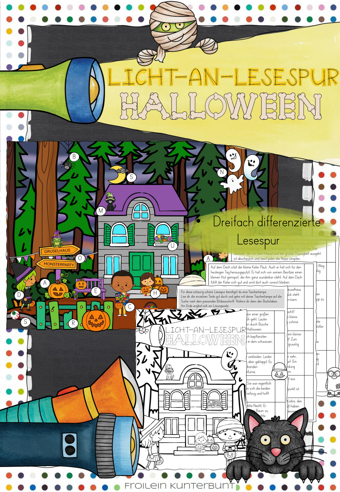 Licht-an-Lesespur Halloween – Unterrichtsmaterial im Fach Deutsch