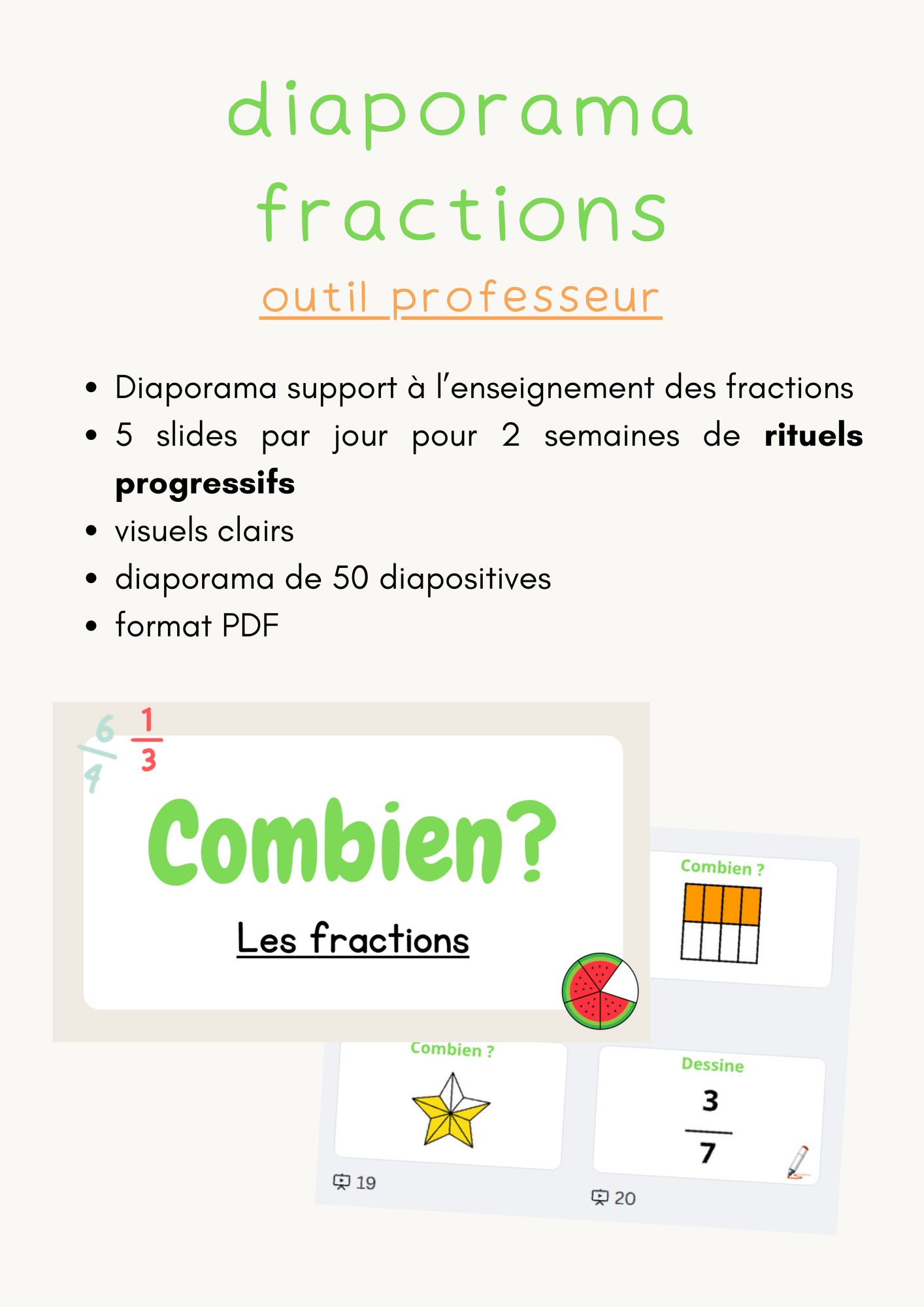 diaporama entraînement fractions - Ressource pédagogique pour ton cours de Mathématiques