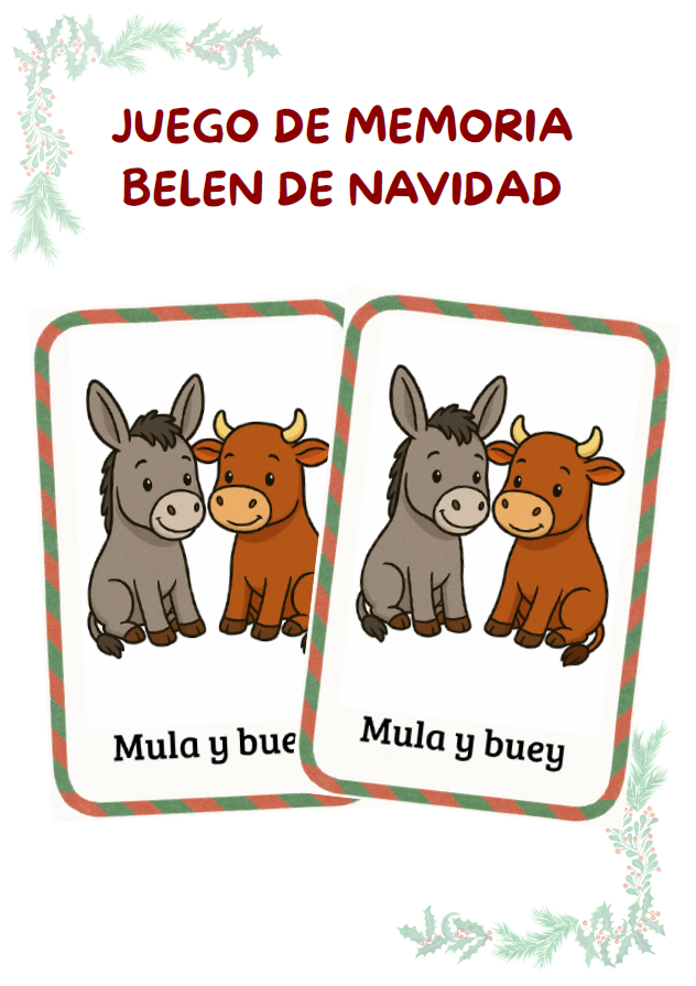 JUEGO DE MEMORIA. BELÉN NAVIDAD - material de la siguiente asignatura ...
