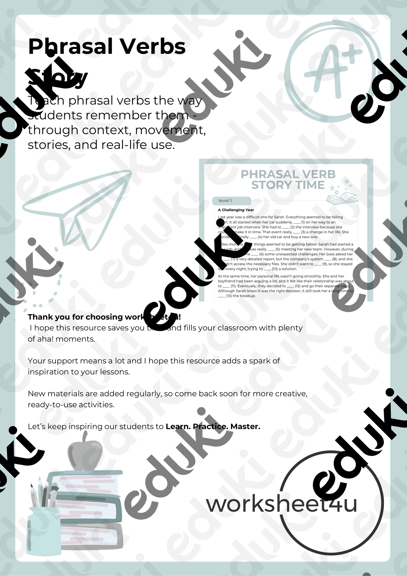 Phrasal Verbs Story – Unterrichtsmaterial im Fach Englisch