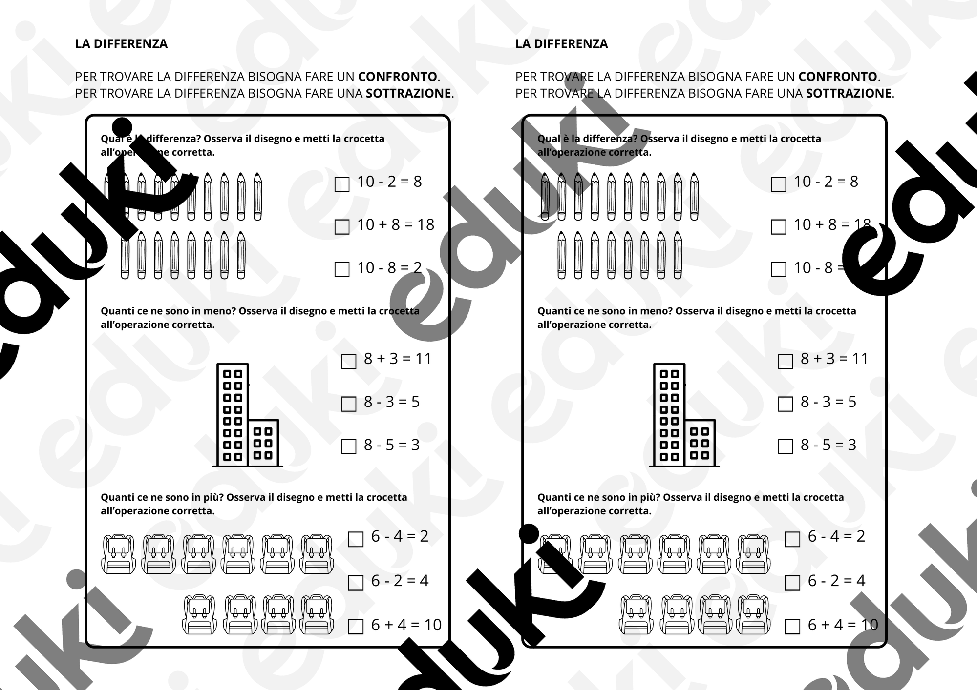 LA DIFFERENZA - Materiale didattico per la materia Matematica