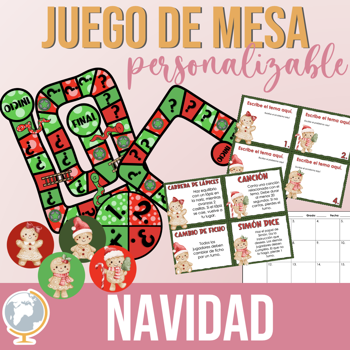 Navidad: juego de mesa personalizable - material de la siguiente ...