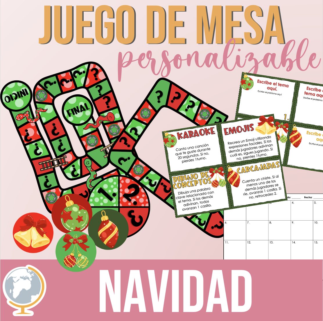 Navidad: juego de mesa personalizable - material de la siguiente ...