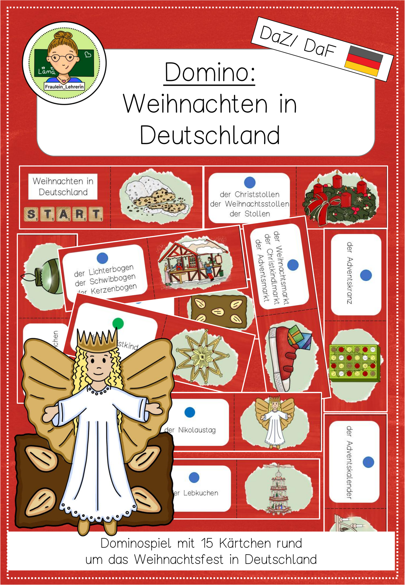 Domino: Weihnachten in Deutschland – Unterrichtsmaterial im Fach DaZ/DaF