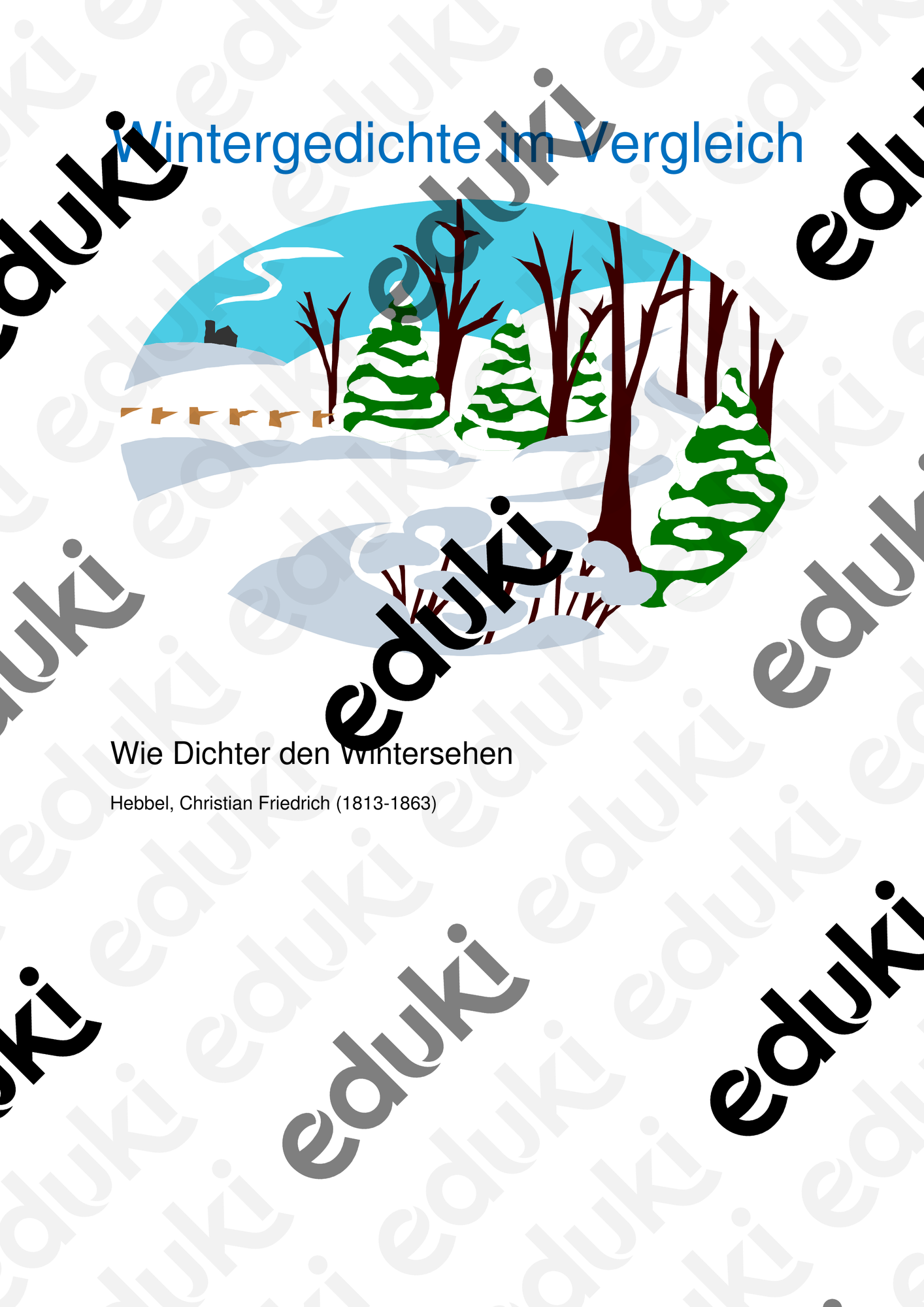 Winter Gedichte im Vergleich - Arbeitsblätter – Unterrichtsmaterial im ...