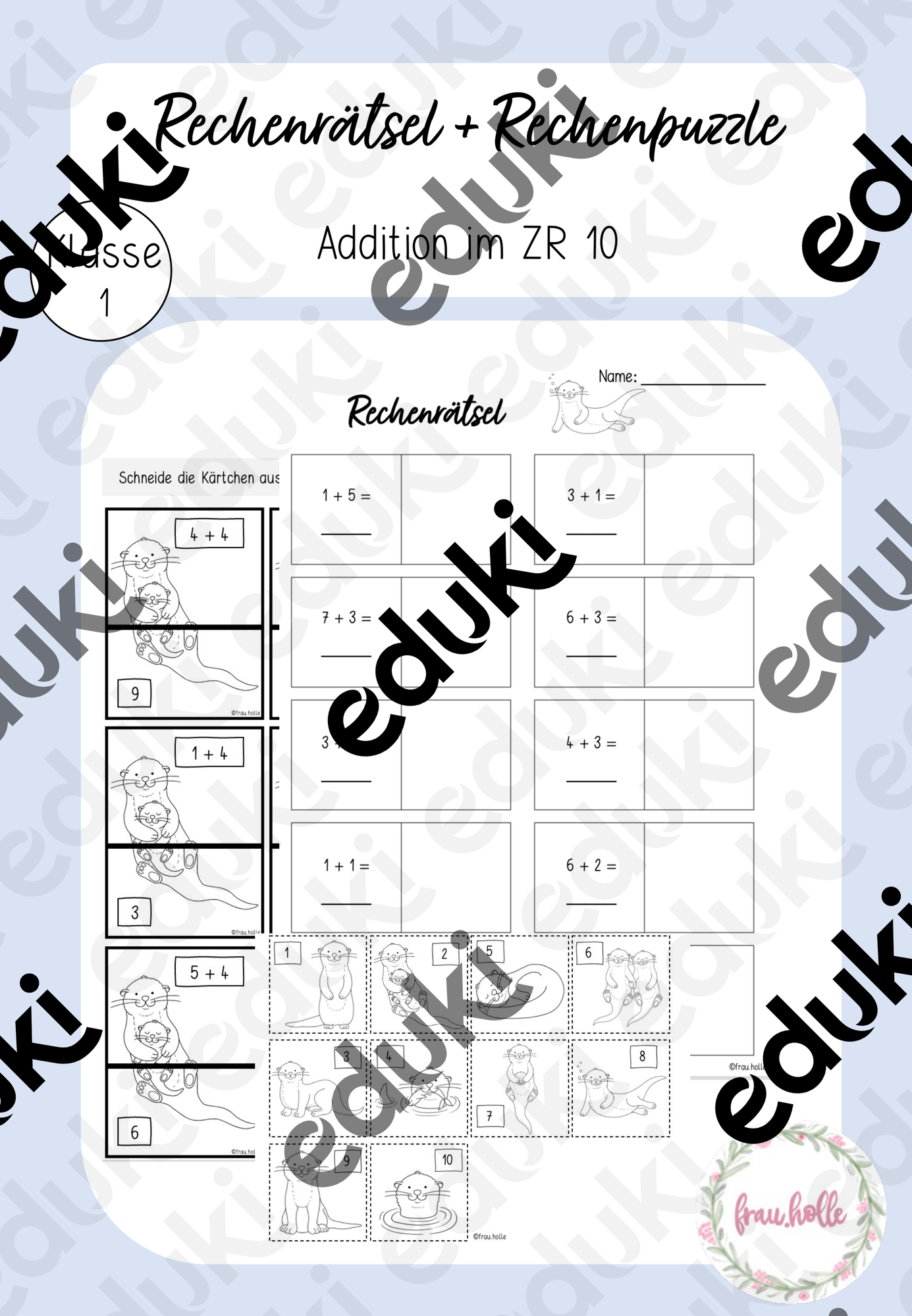 Rechenrätsel + Rechenpuzzle, Addition im Zahlenraum 10 ...