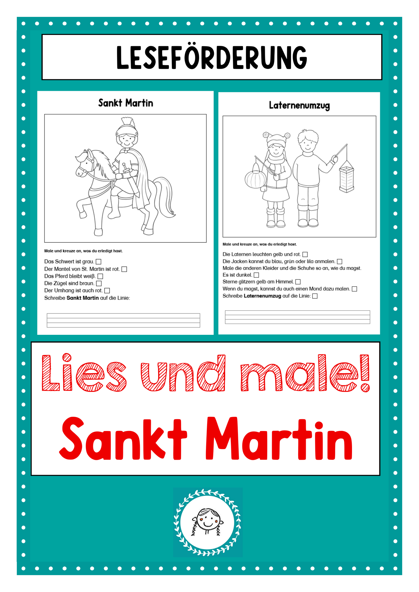 Sankt Martin. Lies und male – Unterrichtsmaterial im Fach Deutsch