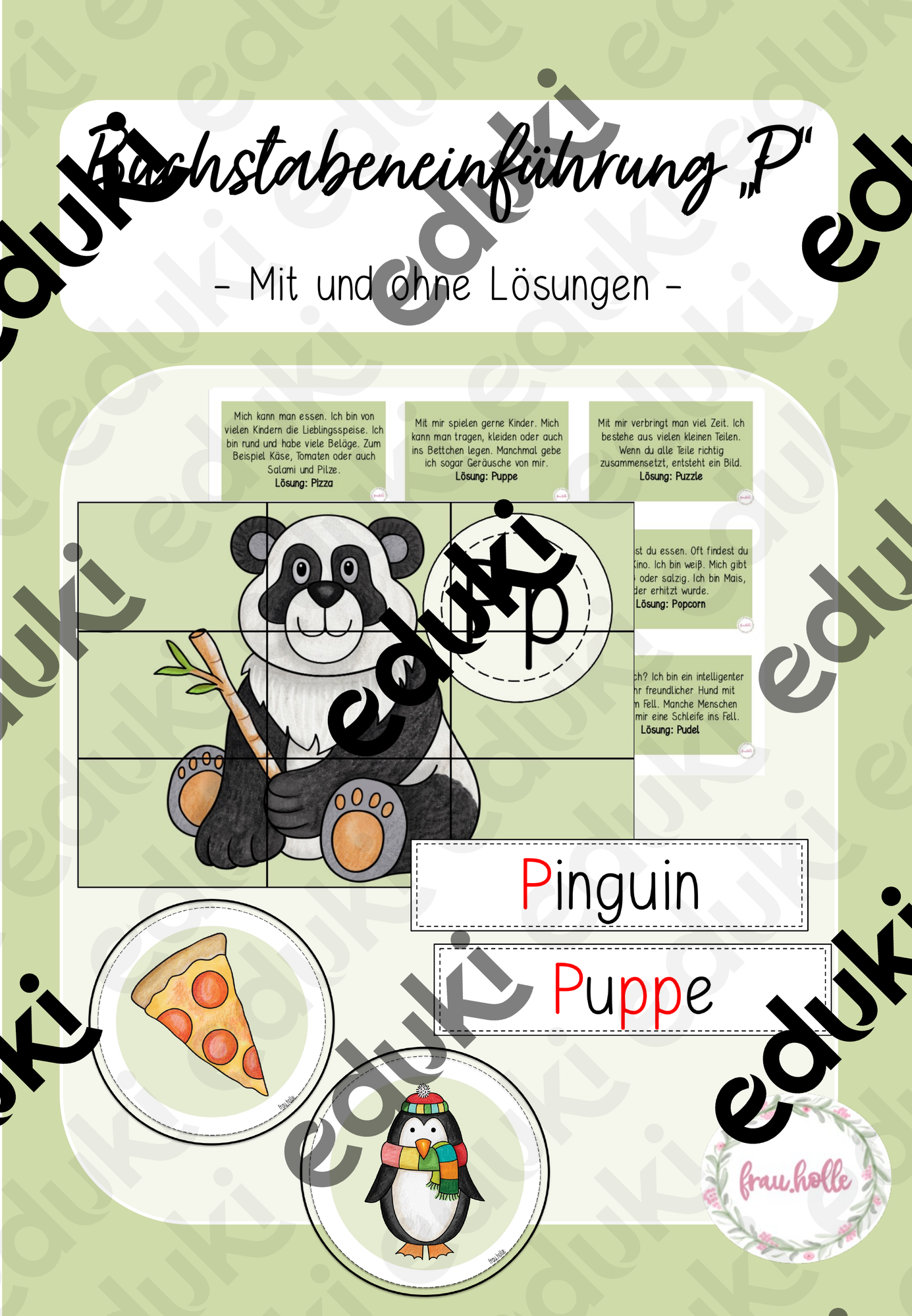 Buchstabeneinführung P Puzzleversion – Unterrichtsmaterial im Fach Deutsch