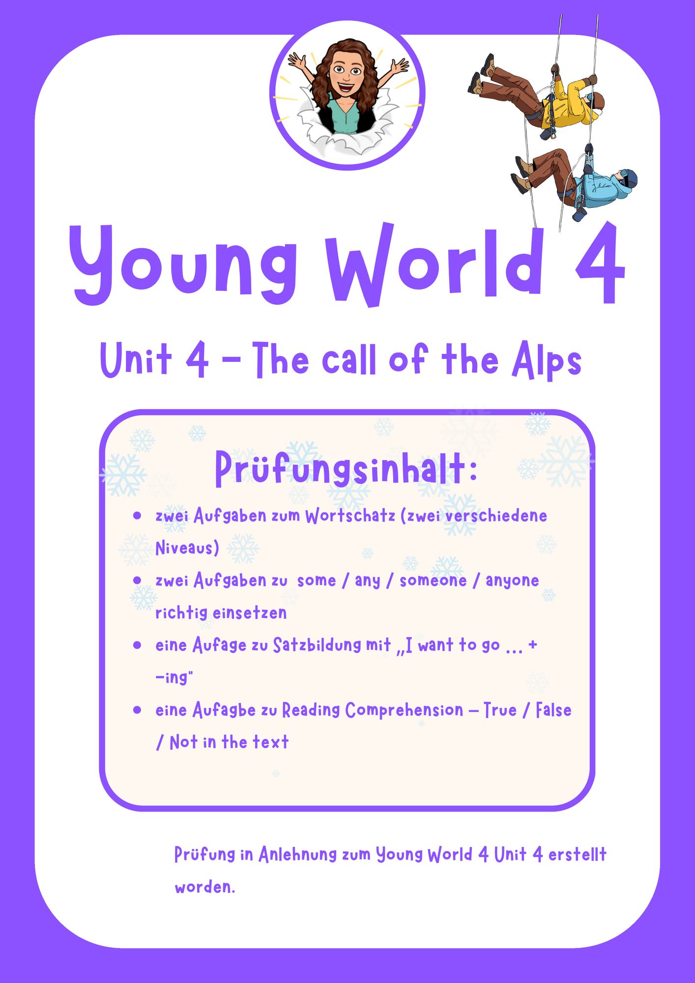 Young World 4 Unit 4 - fixfertig Prüfung – Unterrichtsmaterial im Fach ...