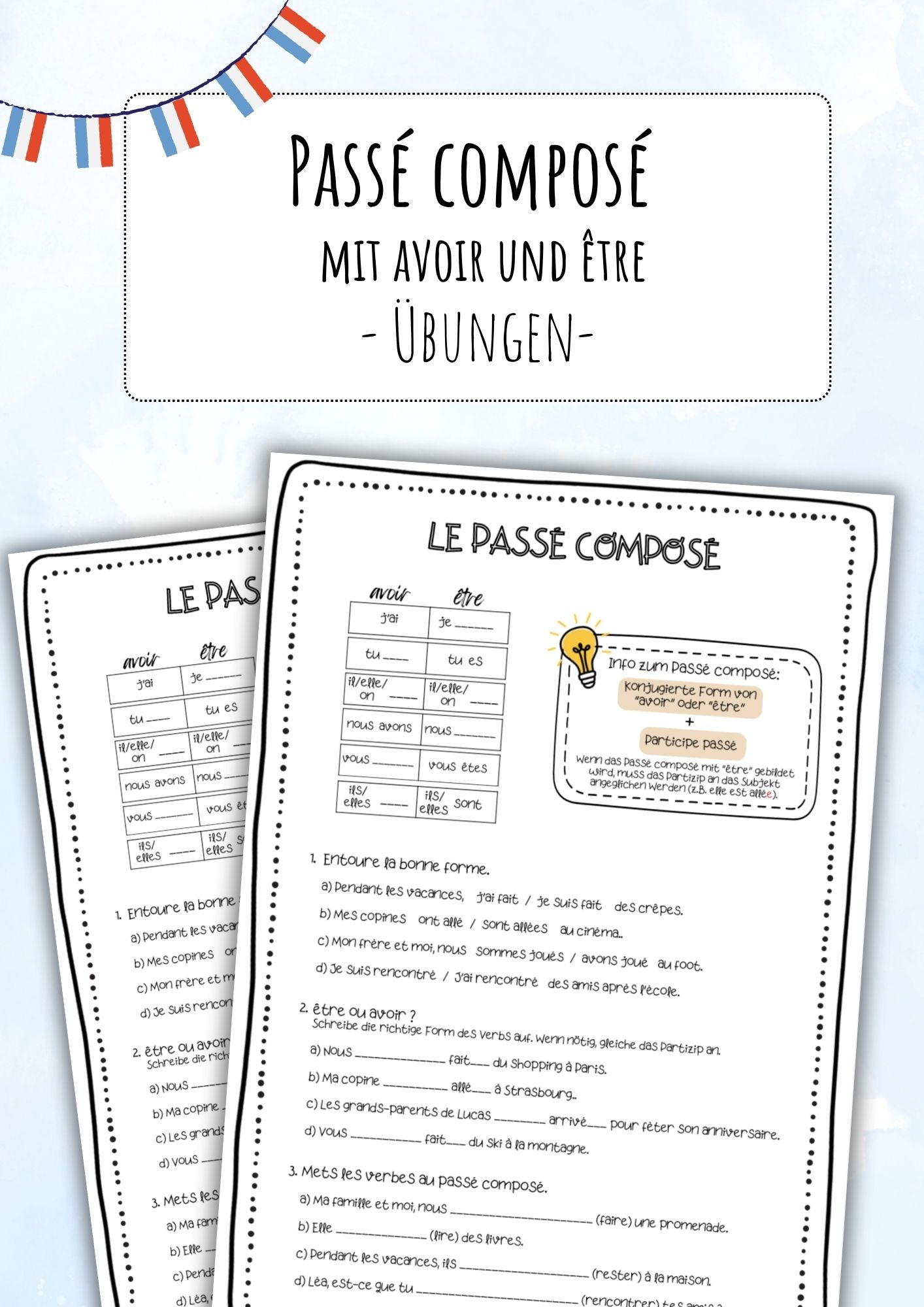 Passé composé mit avoir und être - Übung – Unterrichtsmaterial im Fach ...