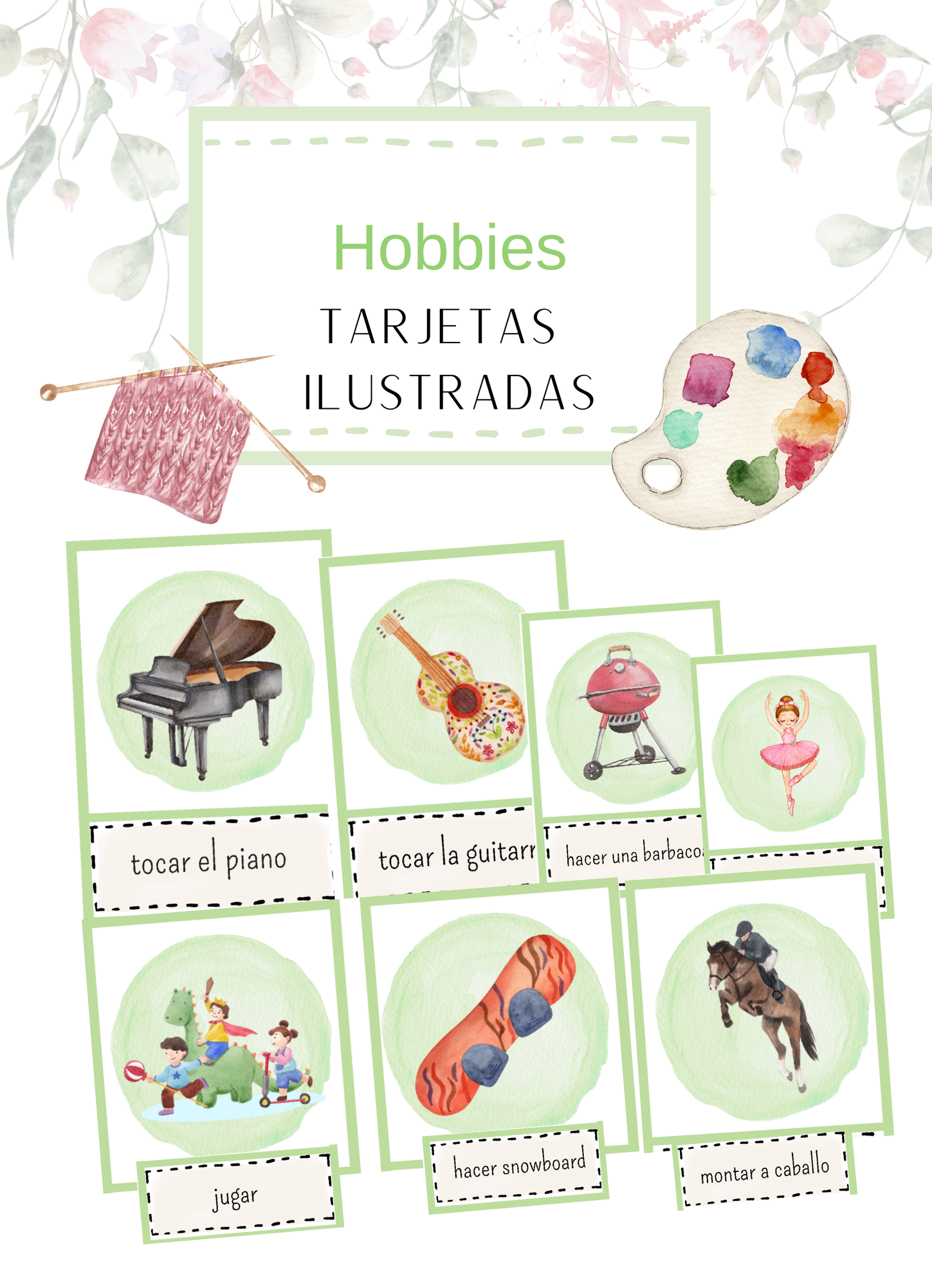 Spanisch Bildkarten Hobbies - Aficiones – Unterrichtsmaterial im Fach Spanisch