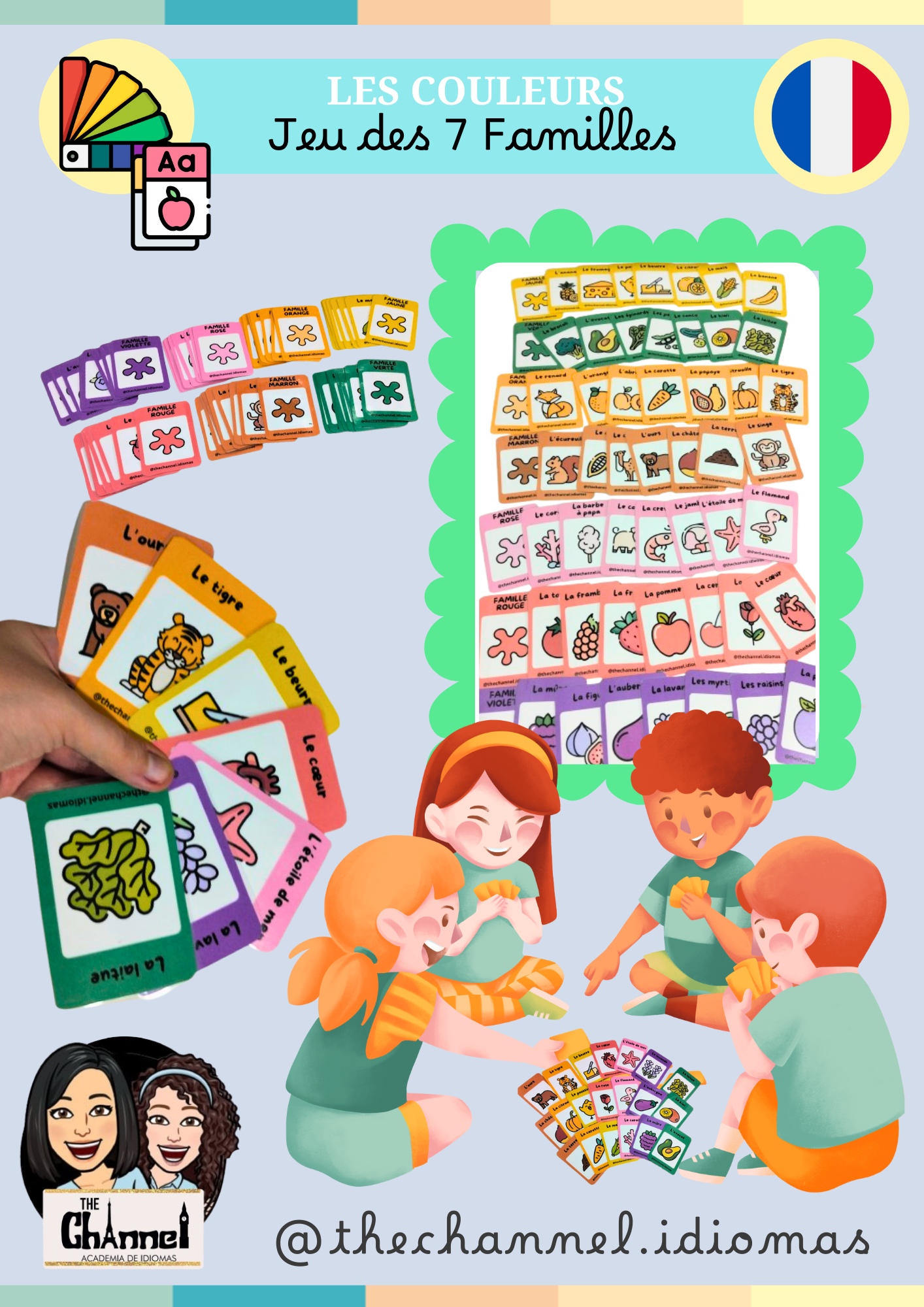 LES COULEURS – Jeu des 7 familles – Unterrichtsmaterial im Fach Französisch