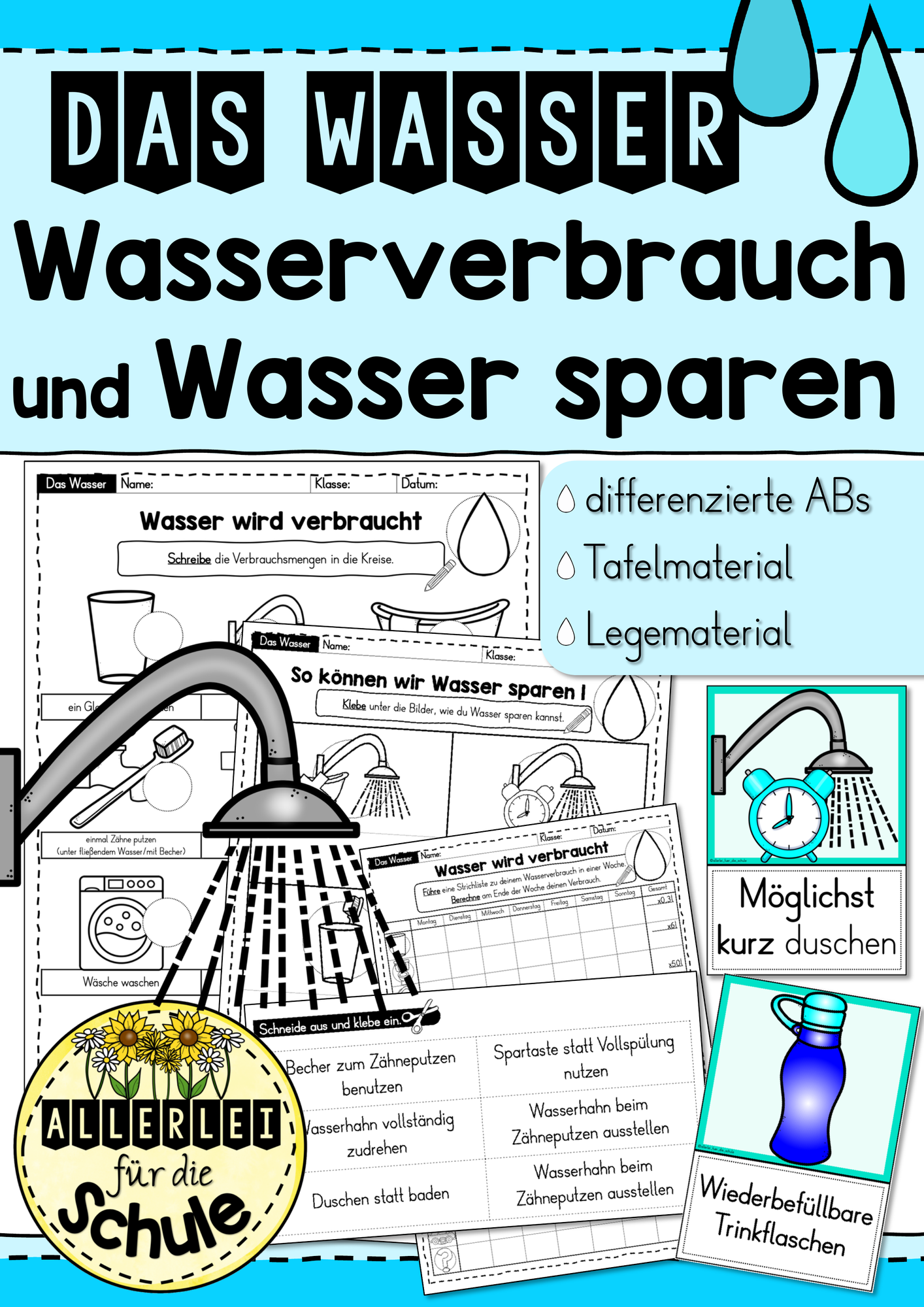 Wasserverbrauch und Wasser sparen (Jahrgangsstufe 3/4 ...