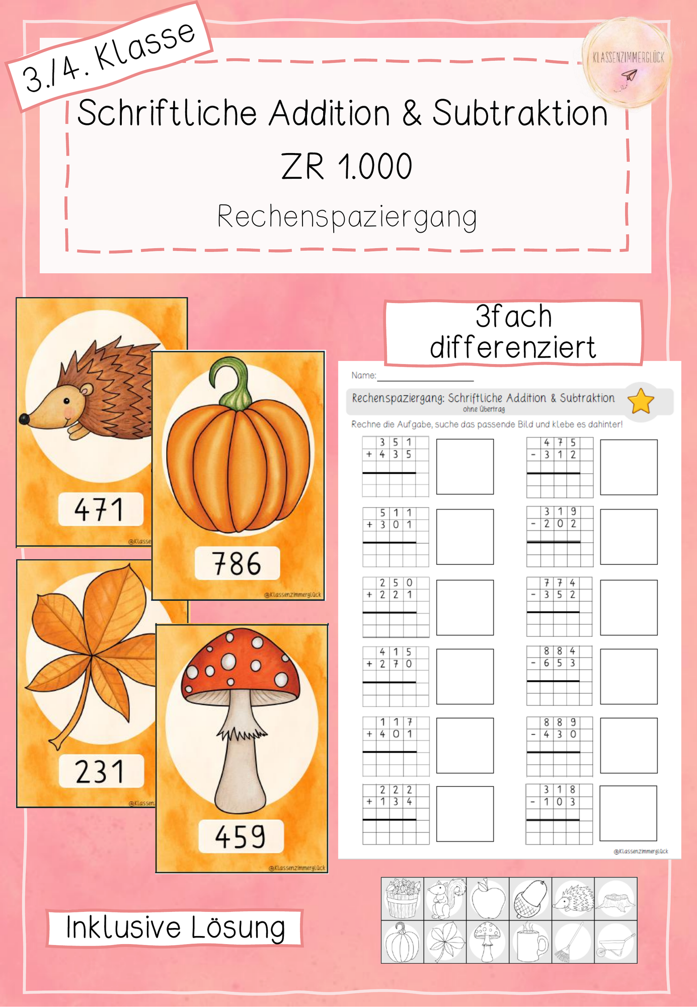 Rechenspaziergang - Schriftliche Addition und Subtraktion ZR 1000 ...