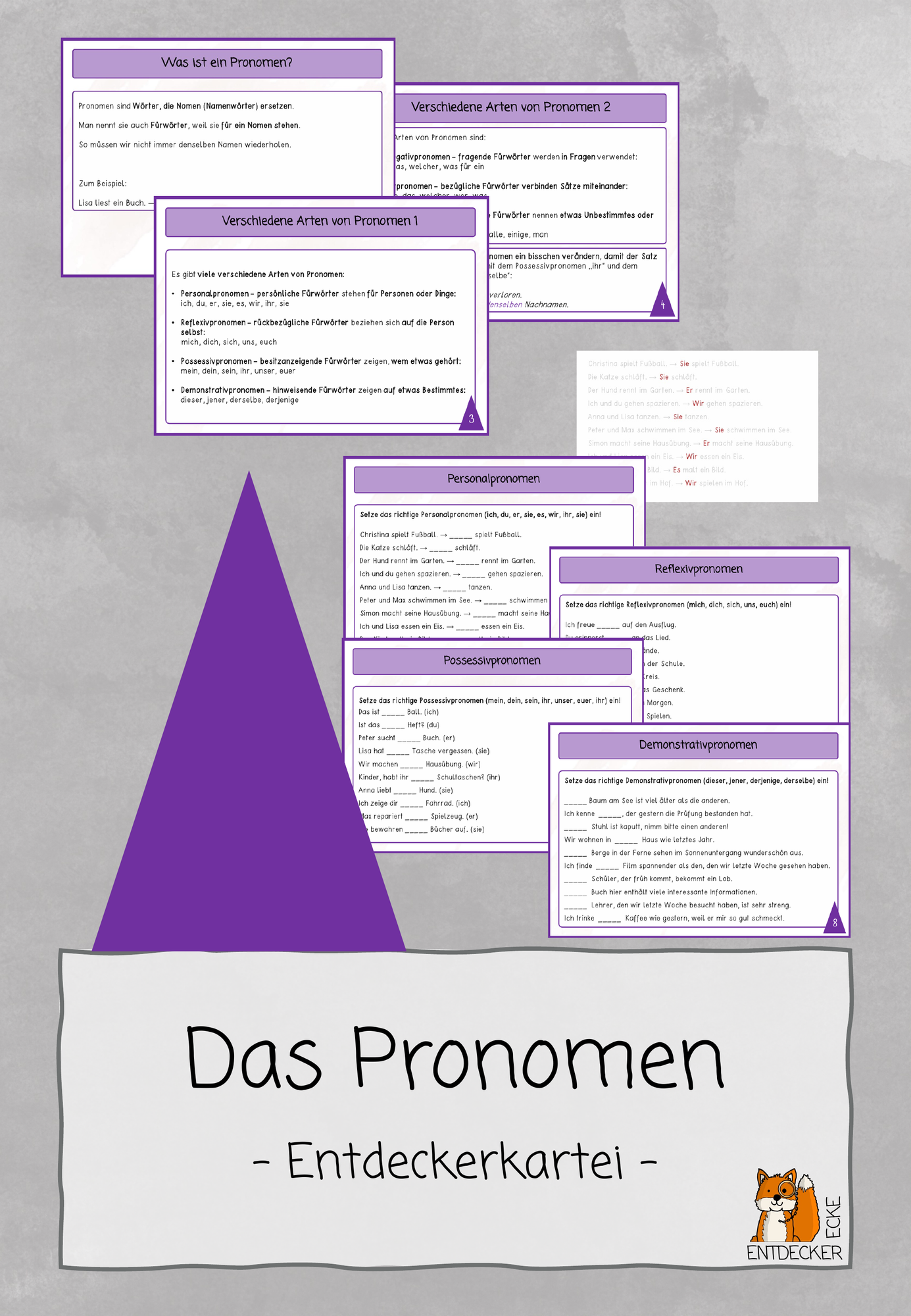 Pronomen | Entdeckerkartei und Informationskarten – Unterrichtsmaterial ...
