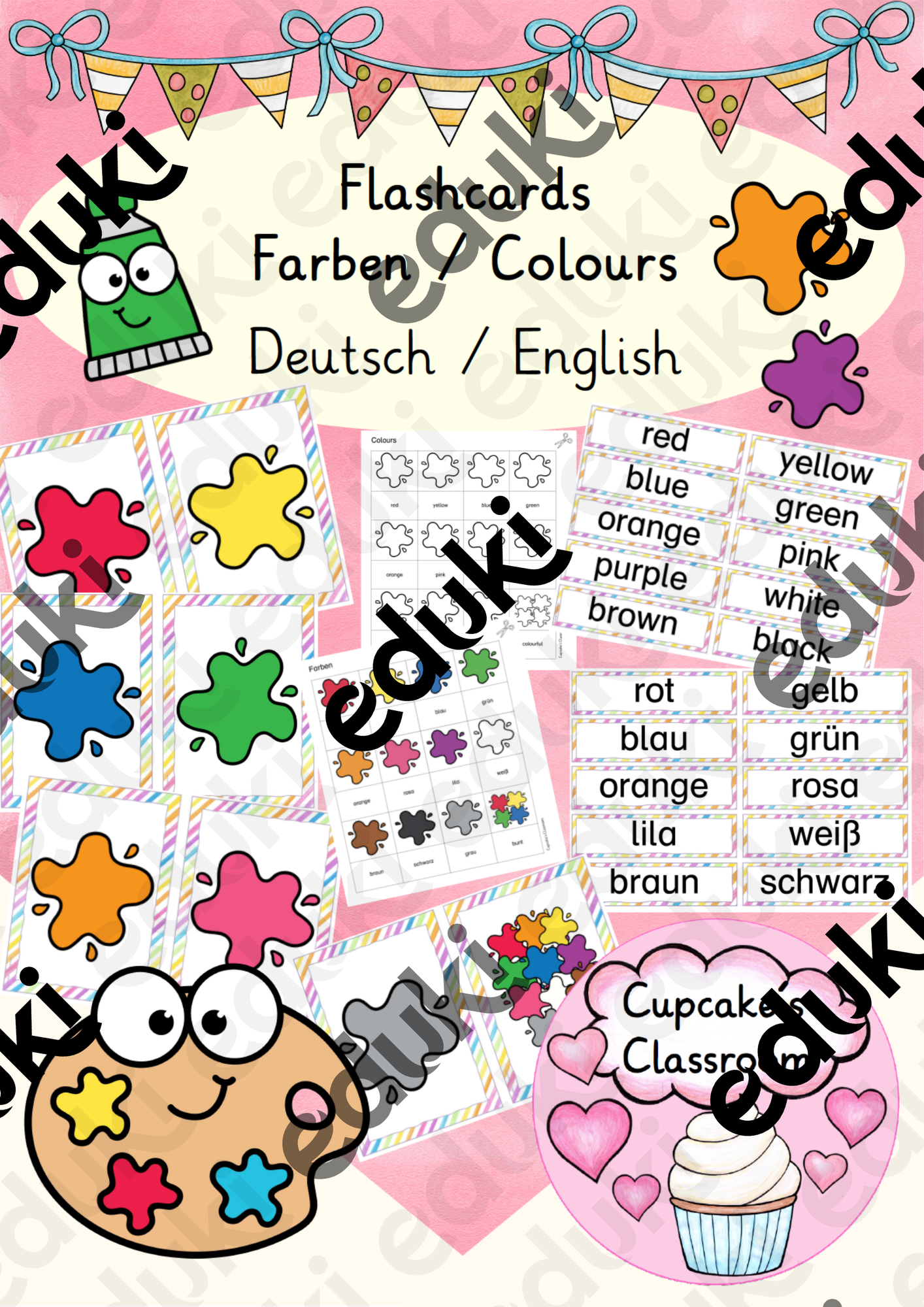 Englisch/Deutsch/DaZ - Colours/Farben - flashcards/Bildkarten ...