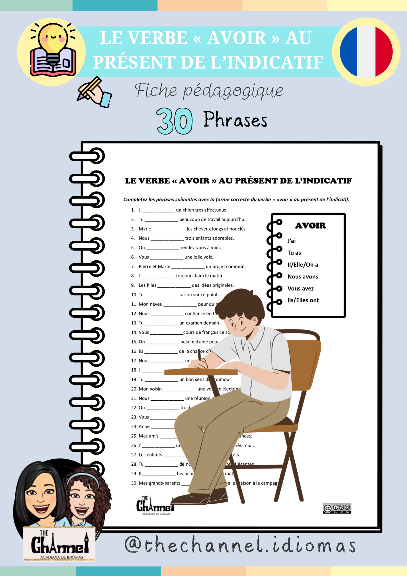 LE VERBE « AVOIR » AU PRÉSENT DE L’INDICATIF – Fiche ...