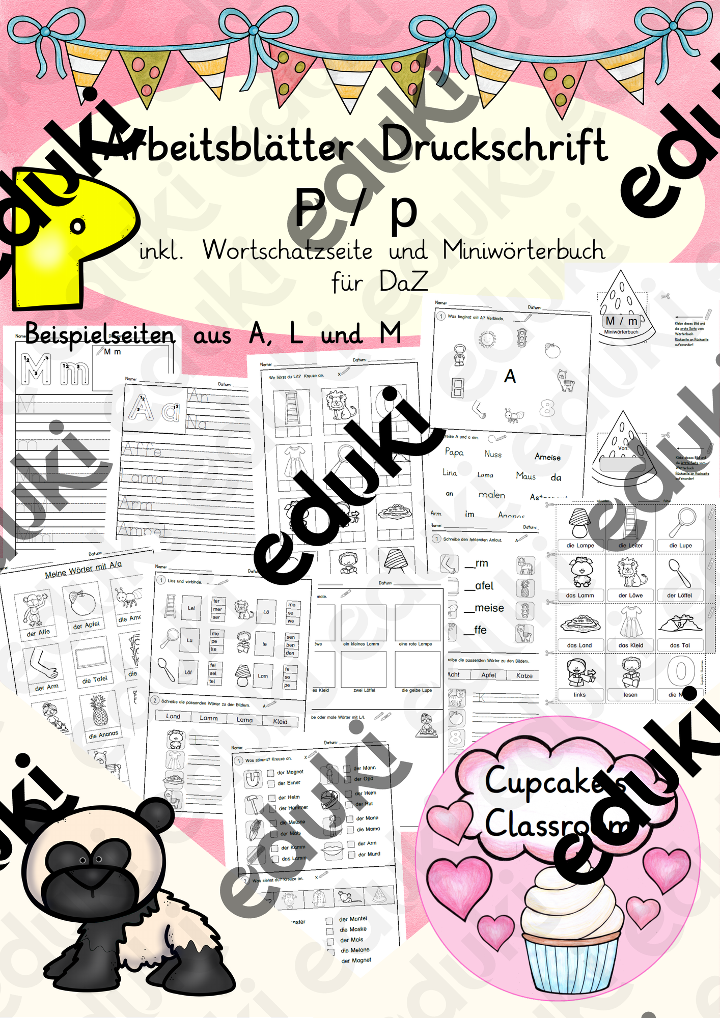 Arbeitsblätter Buchstabe "P" Druckschrift, Buchstabeneinführung, DaZ ...