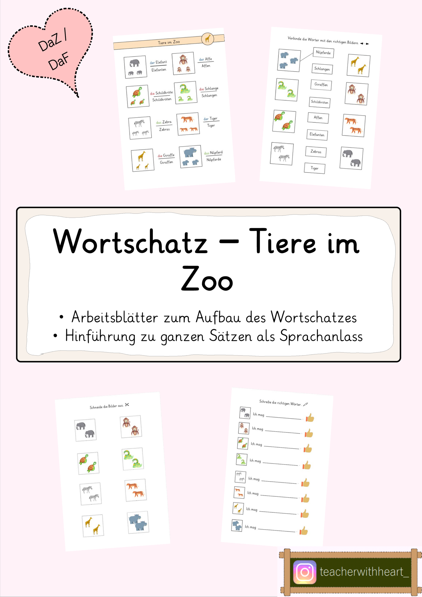 DaZ/DaF: Wortschatz Tiere im Zoo – Unterrichtsmaterial im Fach DaZ/DaF