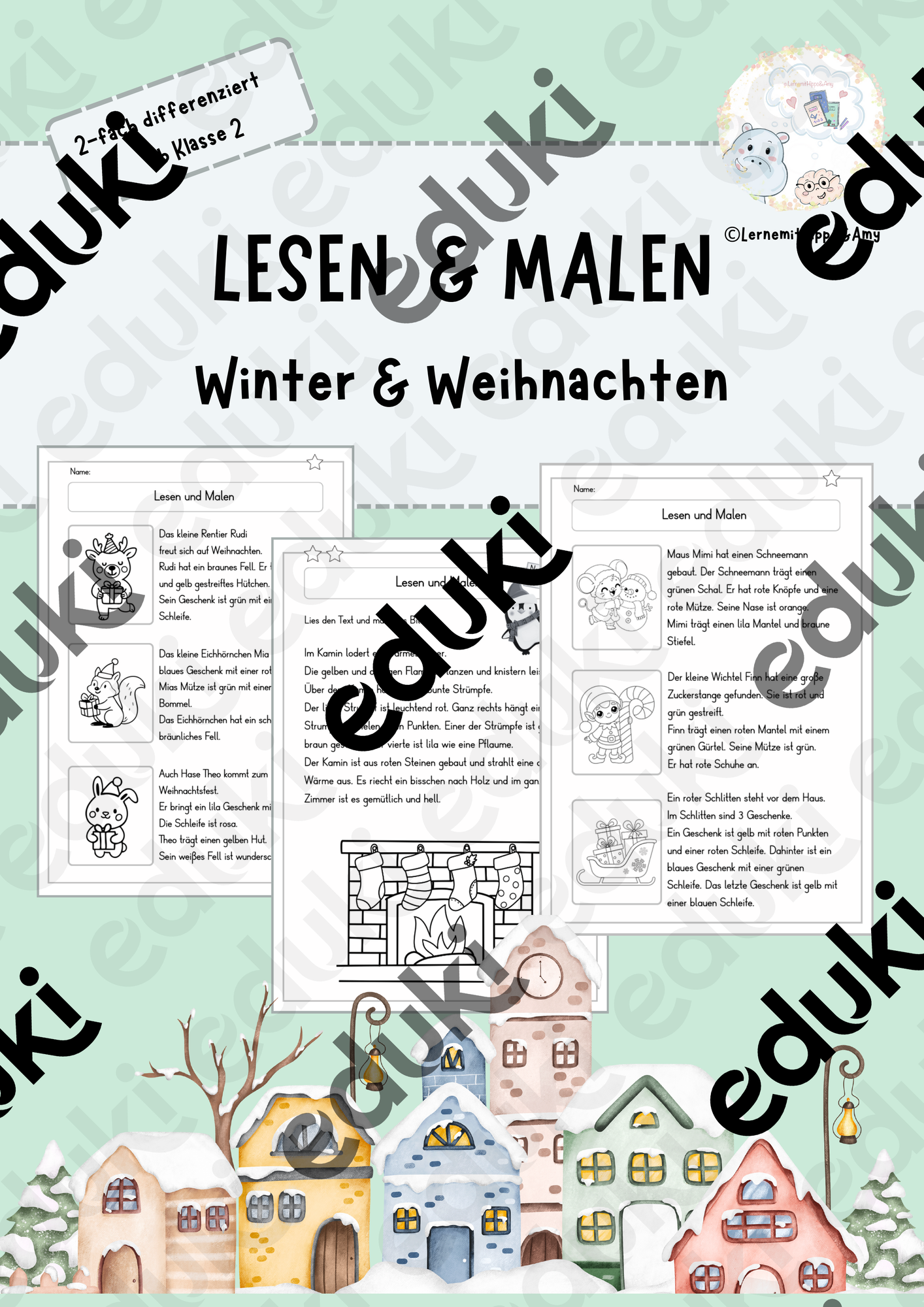 Lesen und Malen Winter & Weihnachtszeit – Unterrichtsmaterial im Fach ...