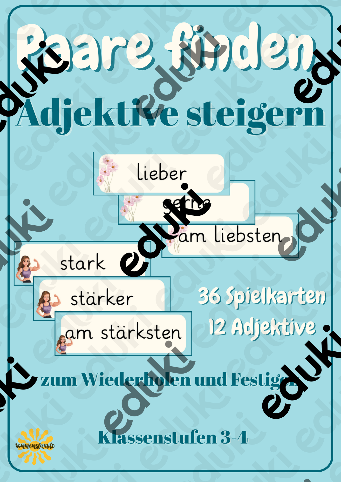 Adjektive steigern - Paare finden - Wortarten – Unterrichtsmaterial im ...