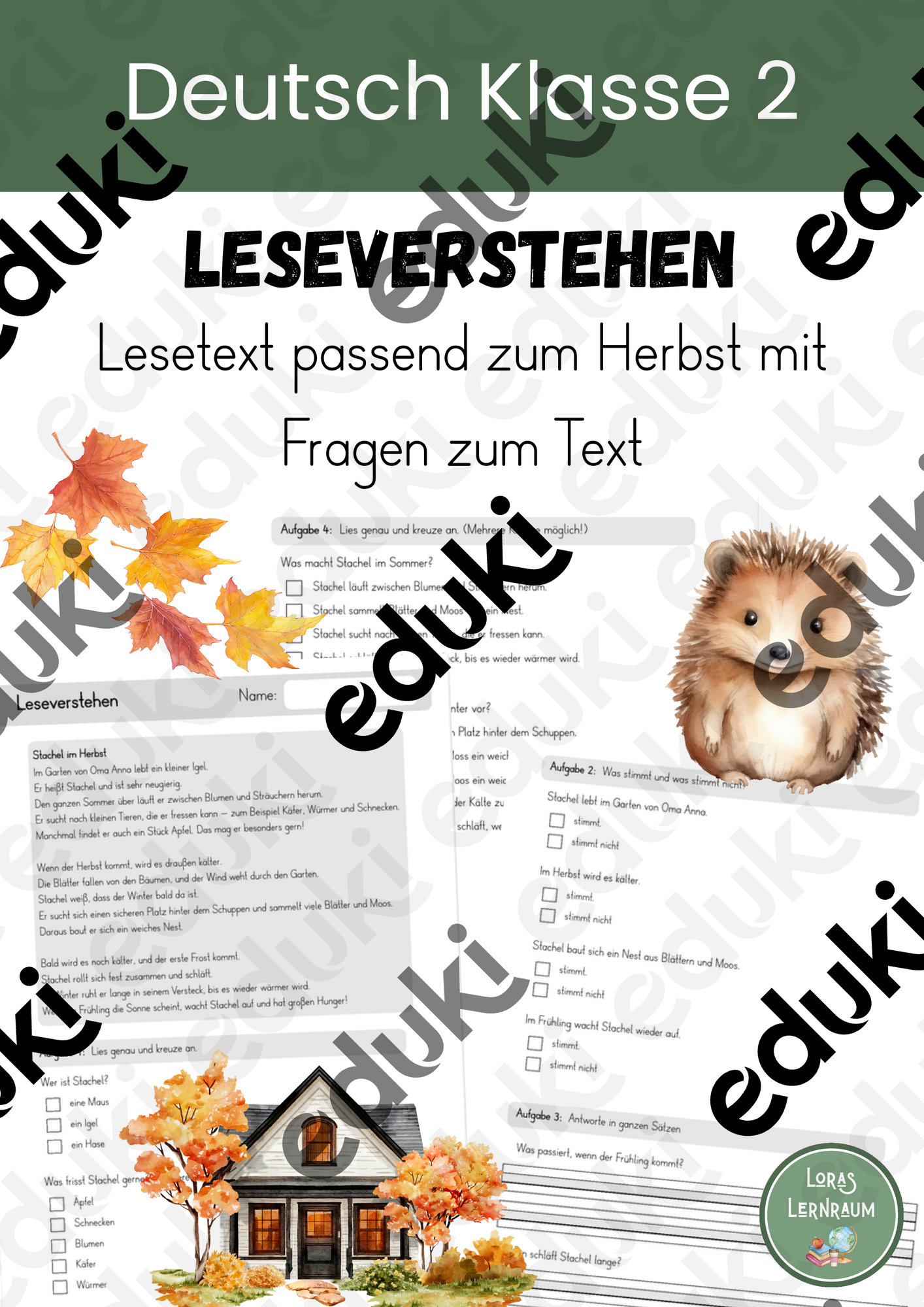 Leseverstehen Herbst Klasse 2 – Unterrichtsmaterial im Fach Deutsch