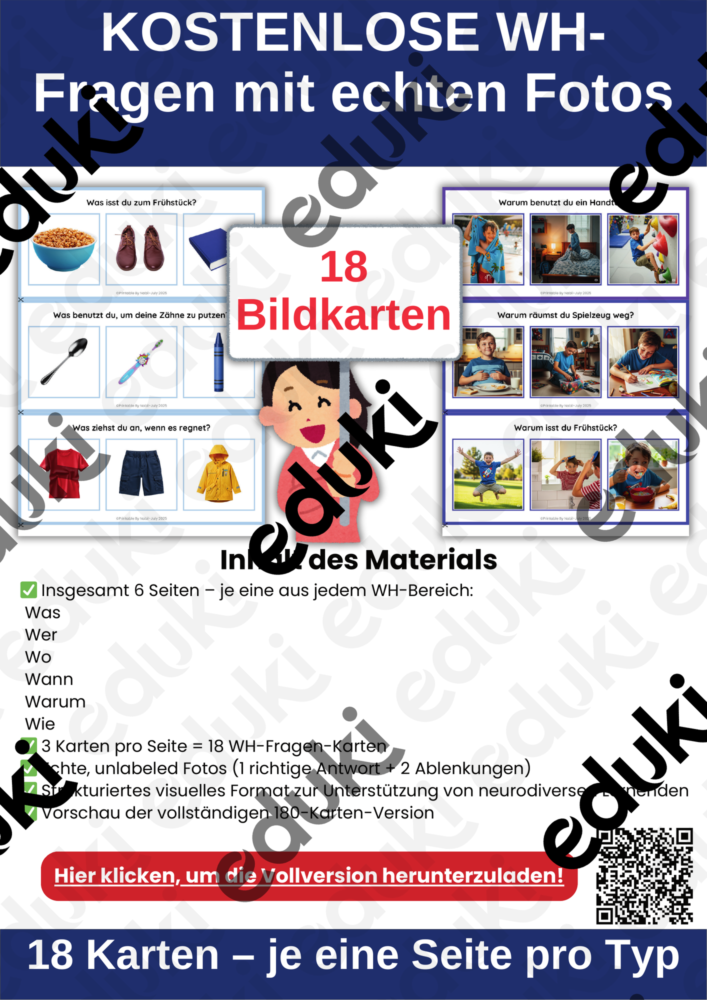KOSTENLOSE-WH-Fragen-Bildkarten-Autismus-SPED – Unterrichtsmaterial im ...