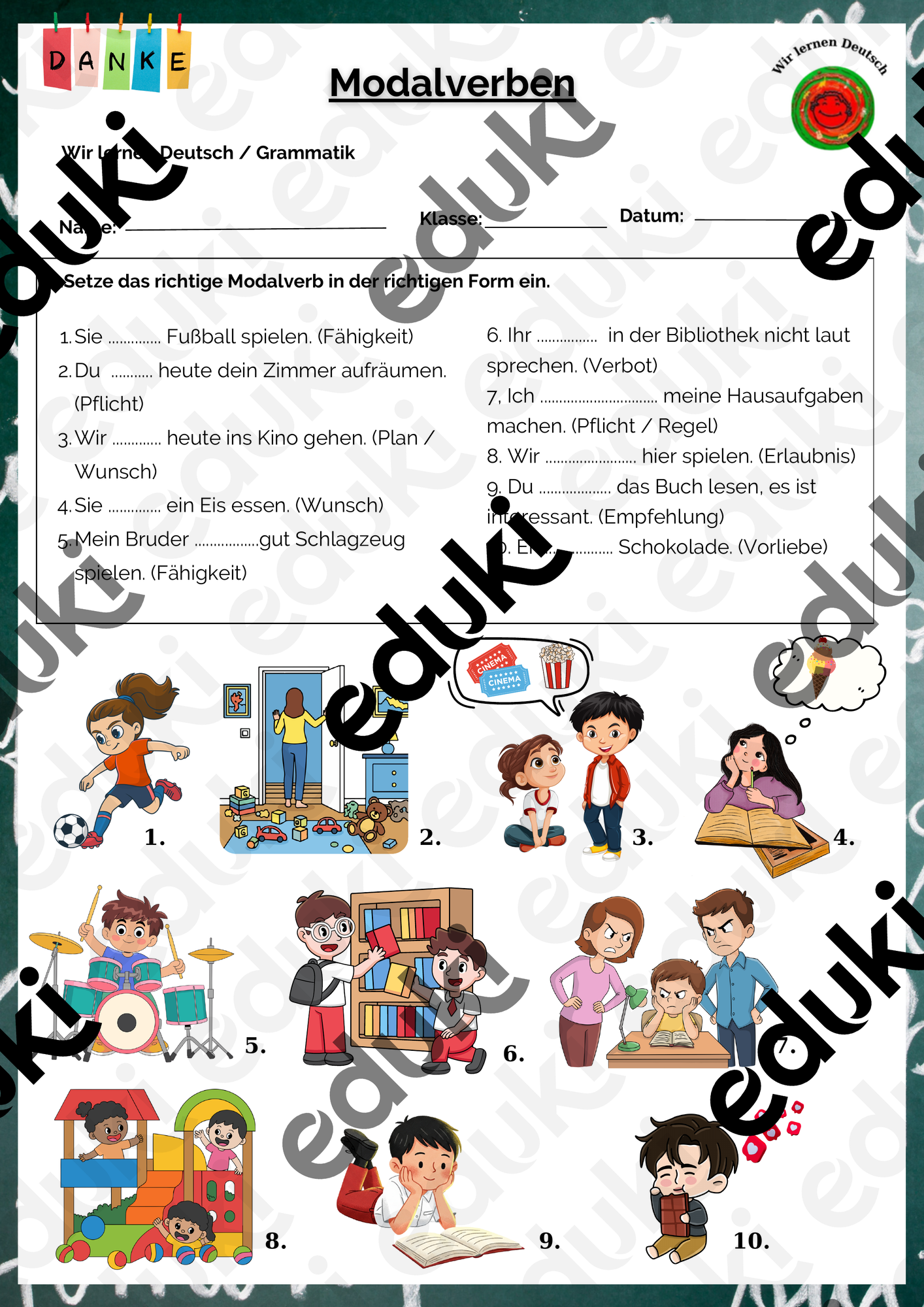 Modalverben A2-Β1 Arbeitsblätter und Lösungen – Unterrichtsmaterial in ...