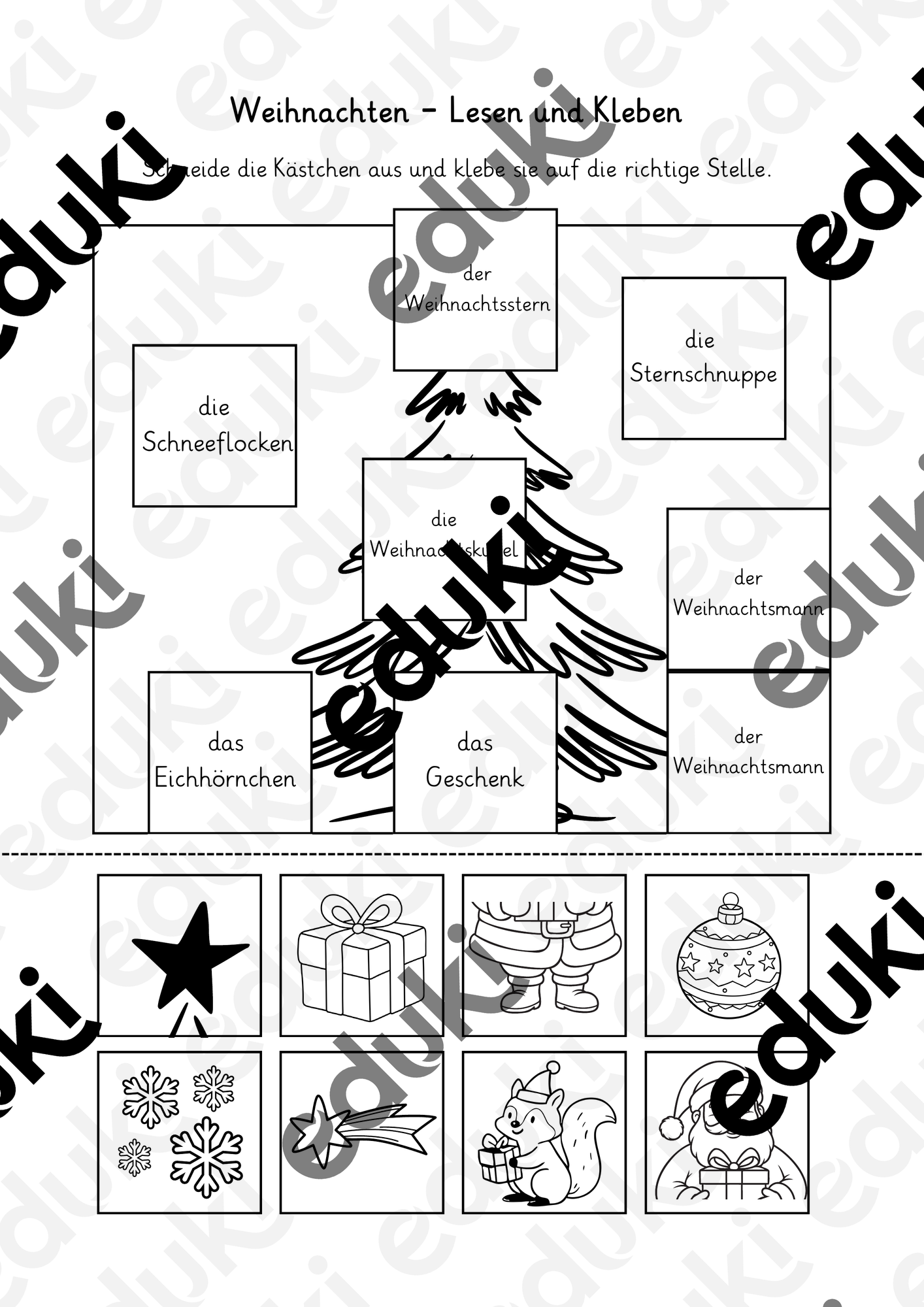 Weihnachten - Lesen und Kleben – Unterrichtsmaterial in den Fächern ...