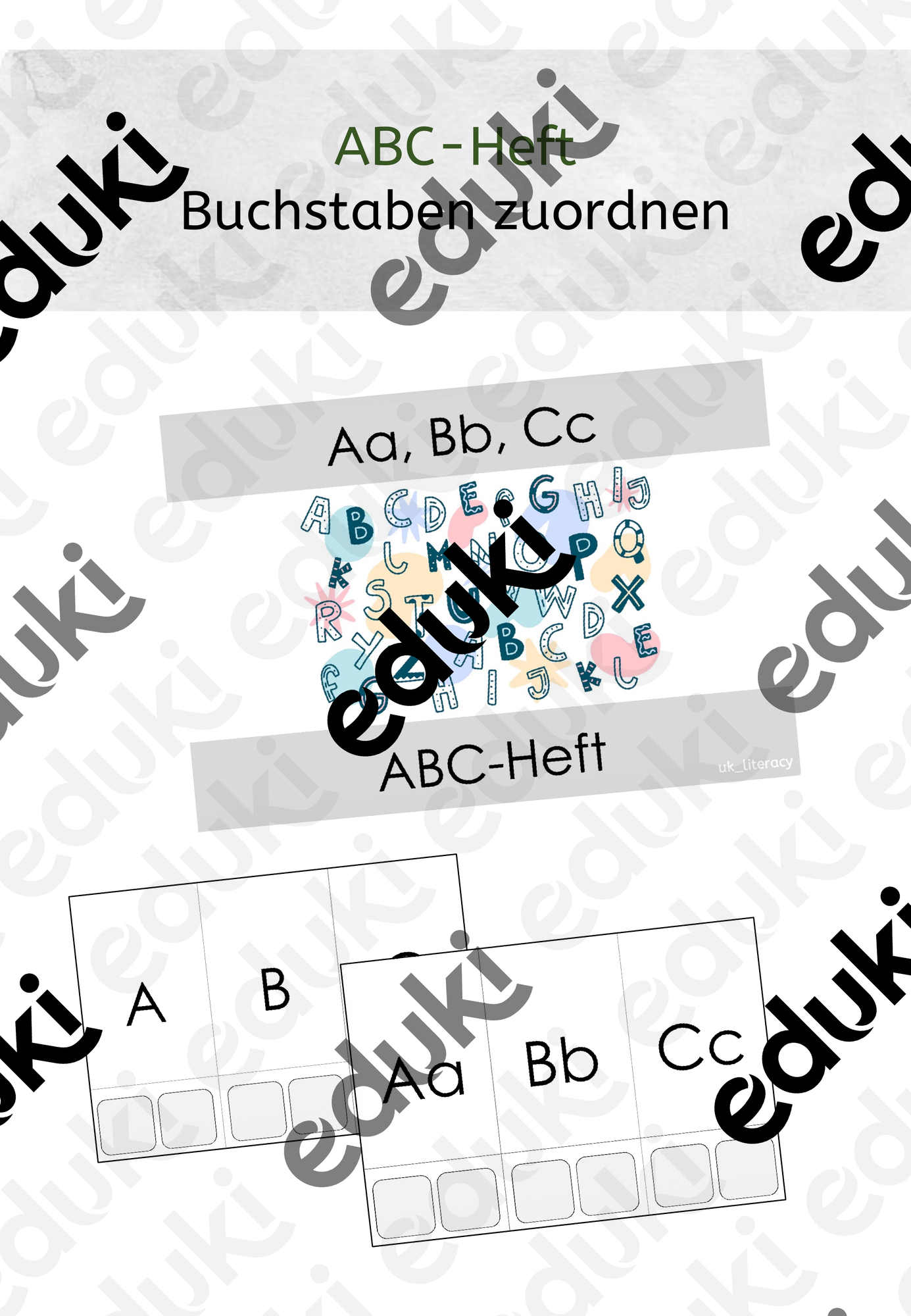 AaBbCc Heft Klettaufgabe - Buchstaben lesen und zuordnen ...