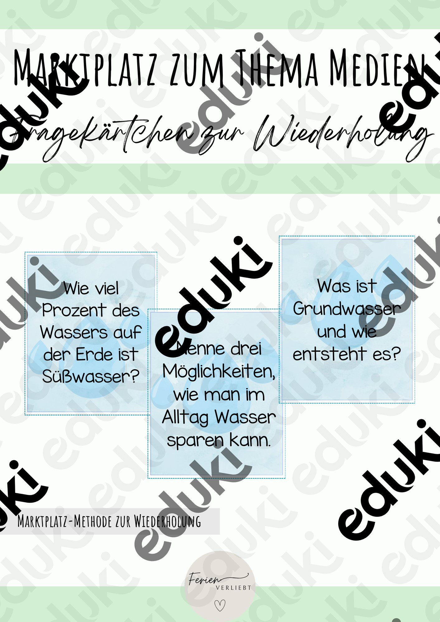 Marktplatz - Wiederholung Thema Wasser – Unterrichtsmaterial im Fach ...