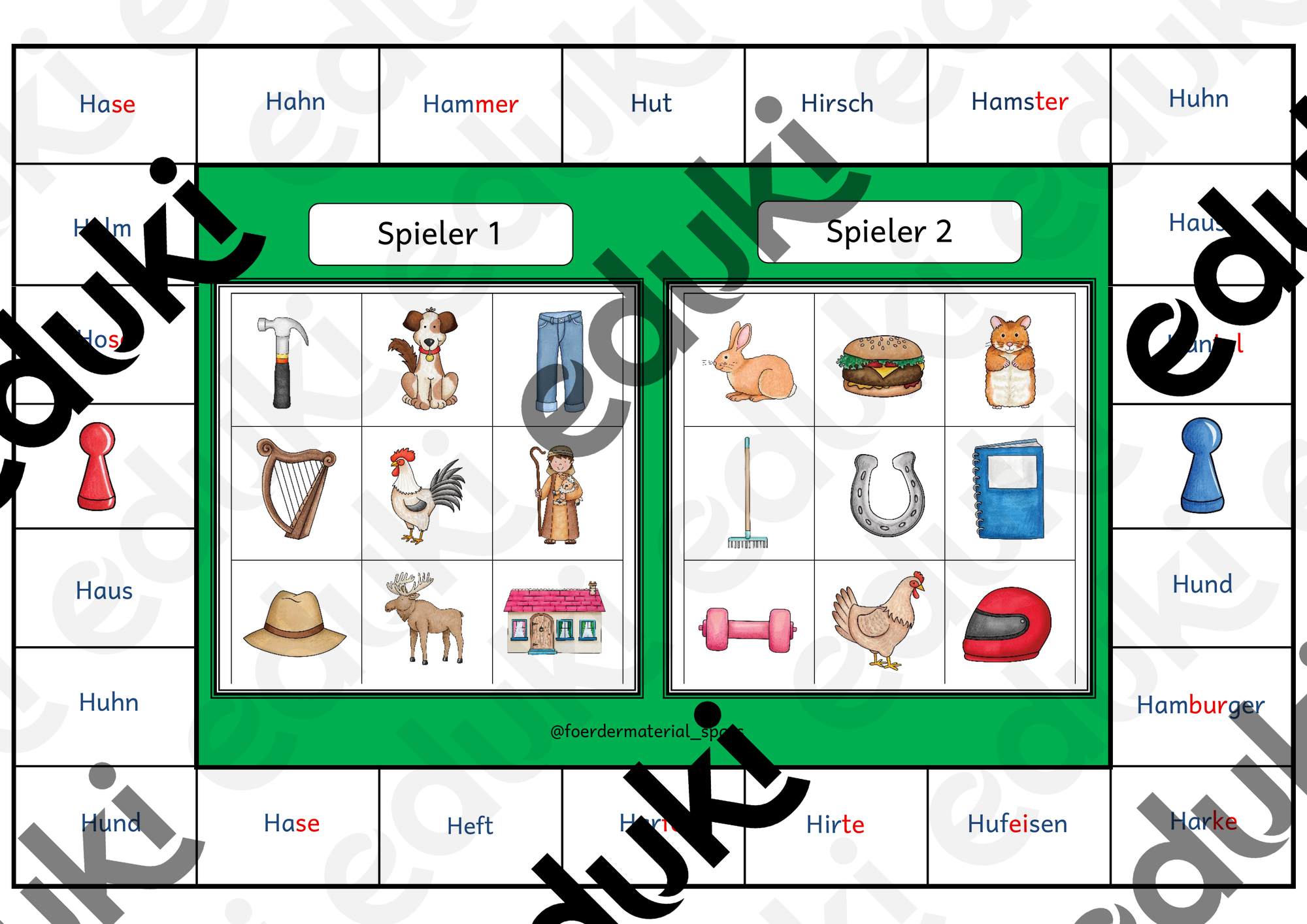 Lesebingo - H-Wörter – Unterrichtsmaterial im Fach Deutsch