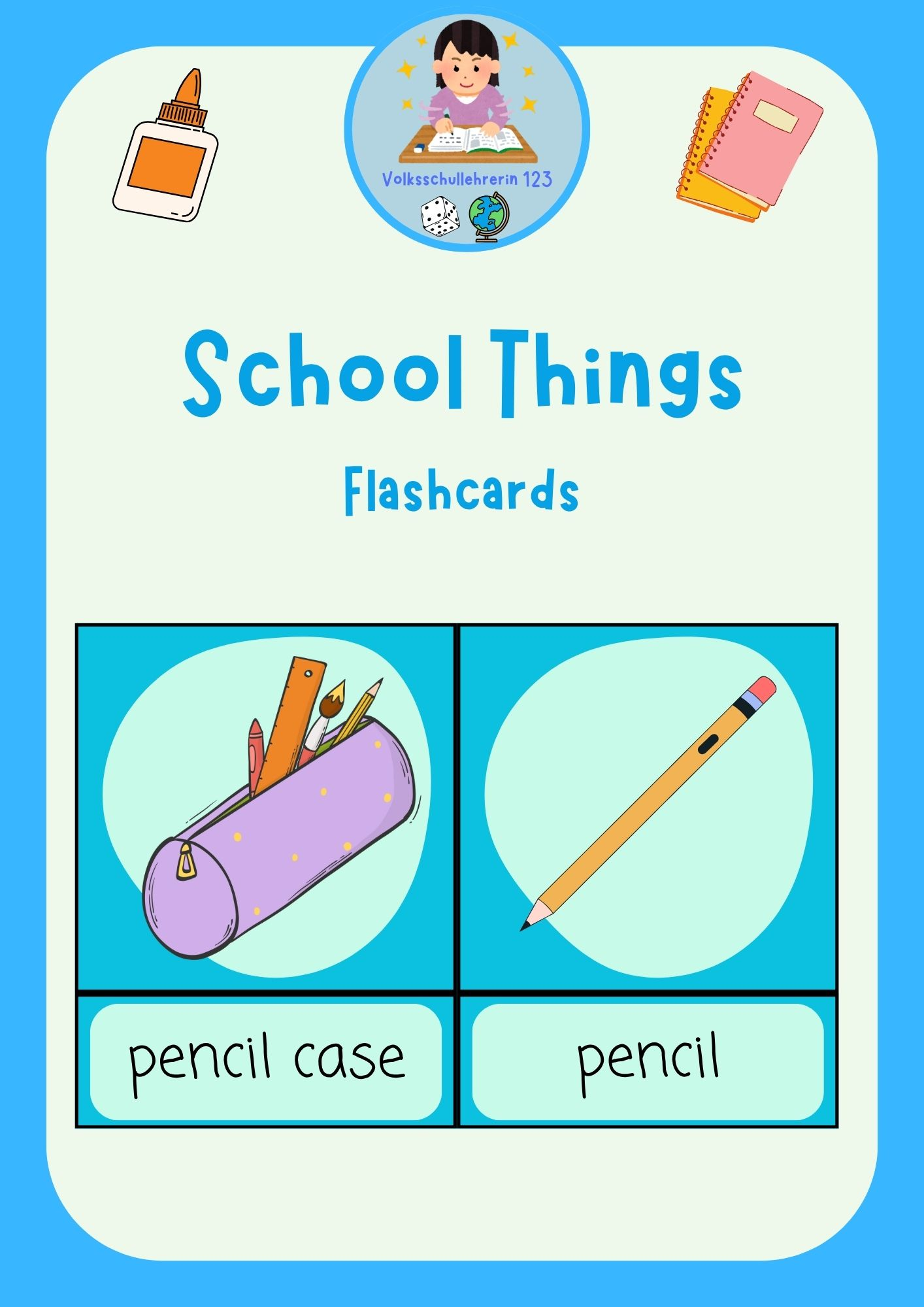 School things - Flashcards – Unterrichtsmaterial im Fach Englisch