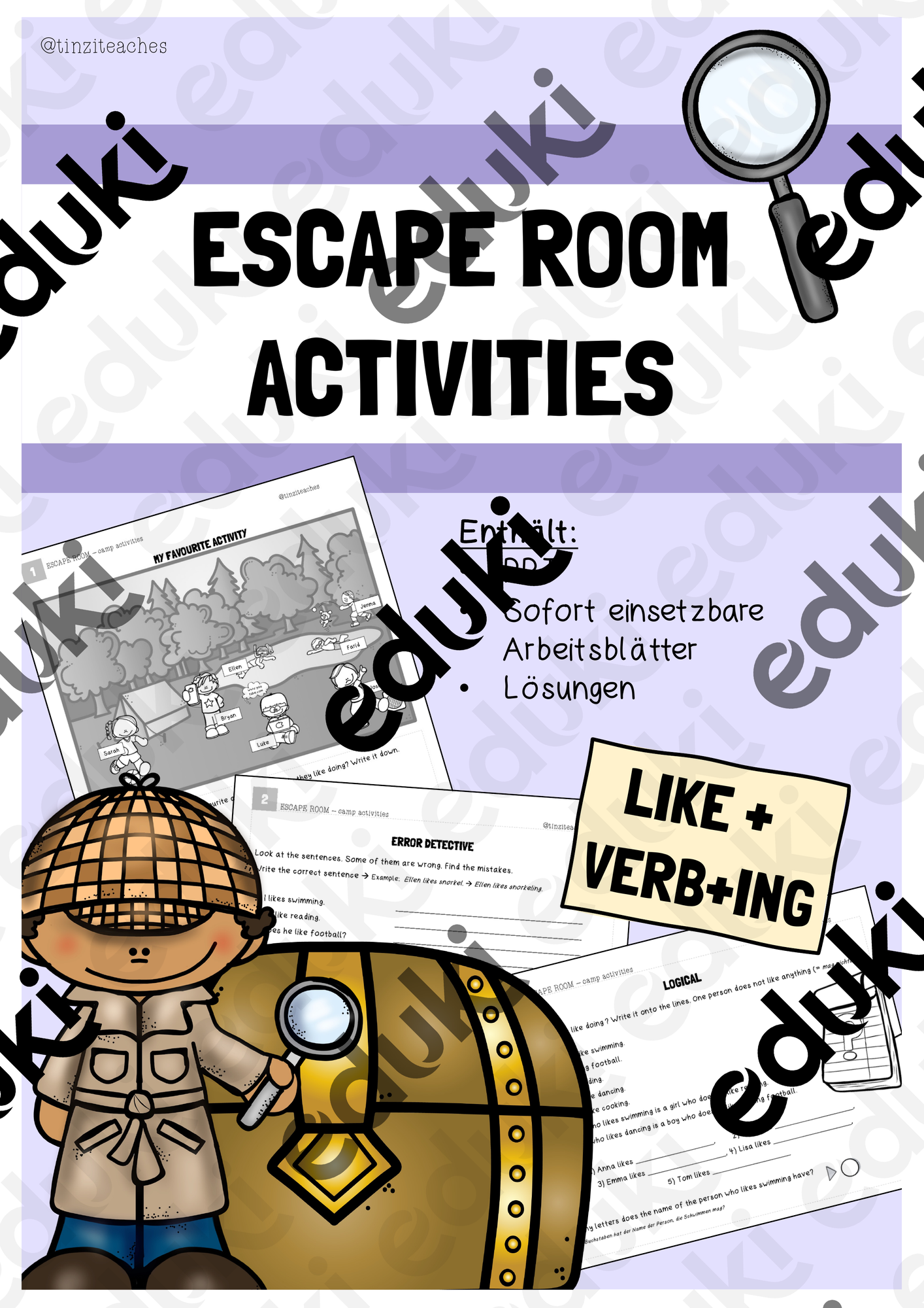 Grammar Escape Game - like + activities – Unterrichtsmaterial im Fach ...
