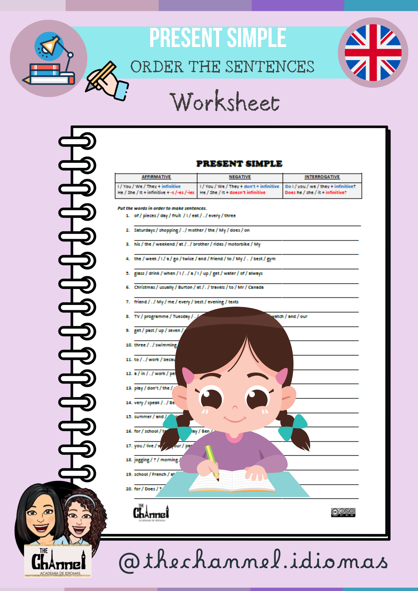 PRESENT SIMPLE – Worksheet (Order the Sentences) – Unterrichtsmaterial ...