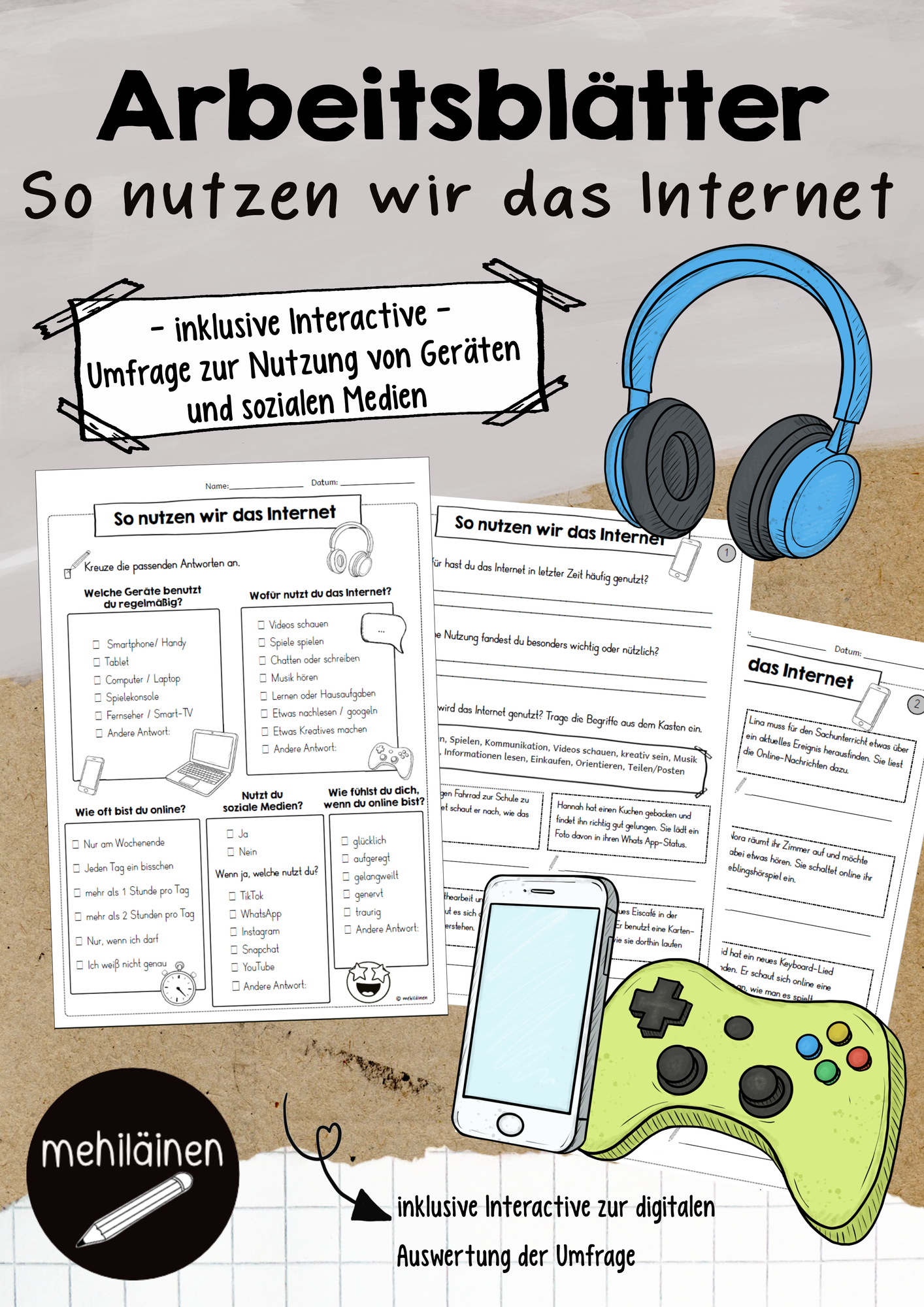 Arbeitsblätter und Interactive | So nutzen wir das Internet ...