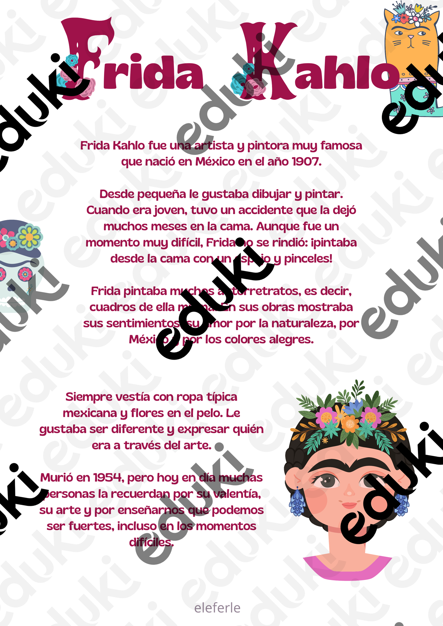Frida Kahlo biografía y preguntas. - material de la siguiente ...