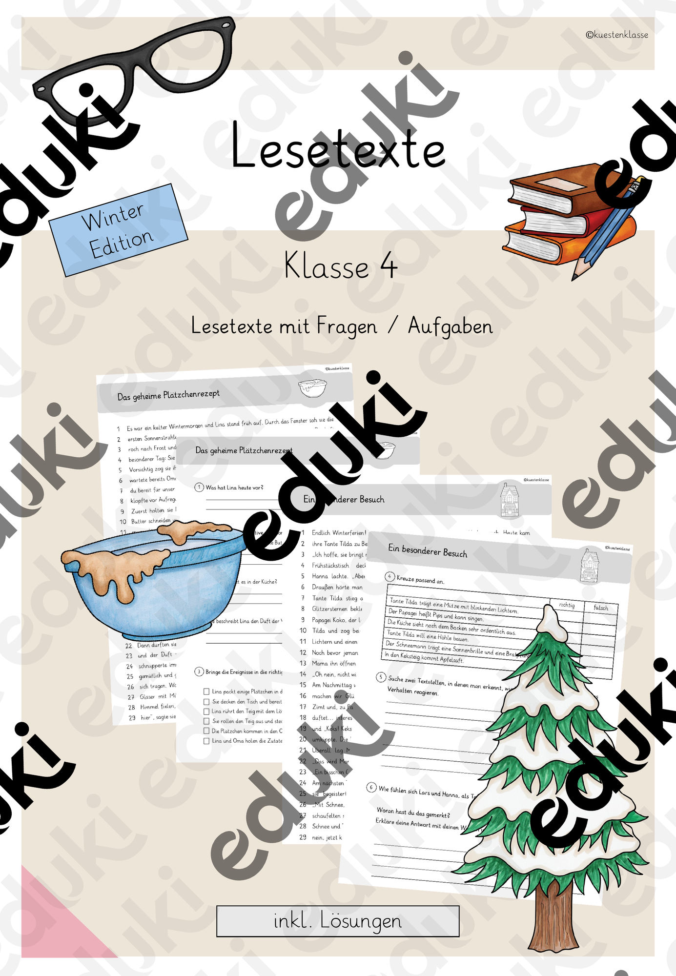 Lesetexte Winter – Textverständnis üben mit Lösungen (Kl.4 ...