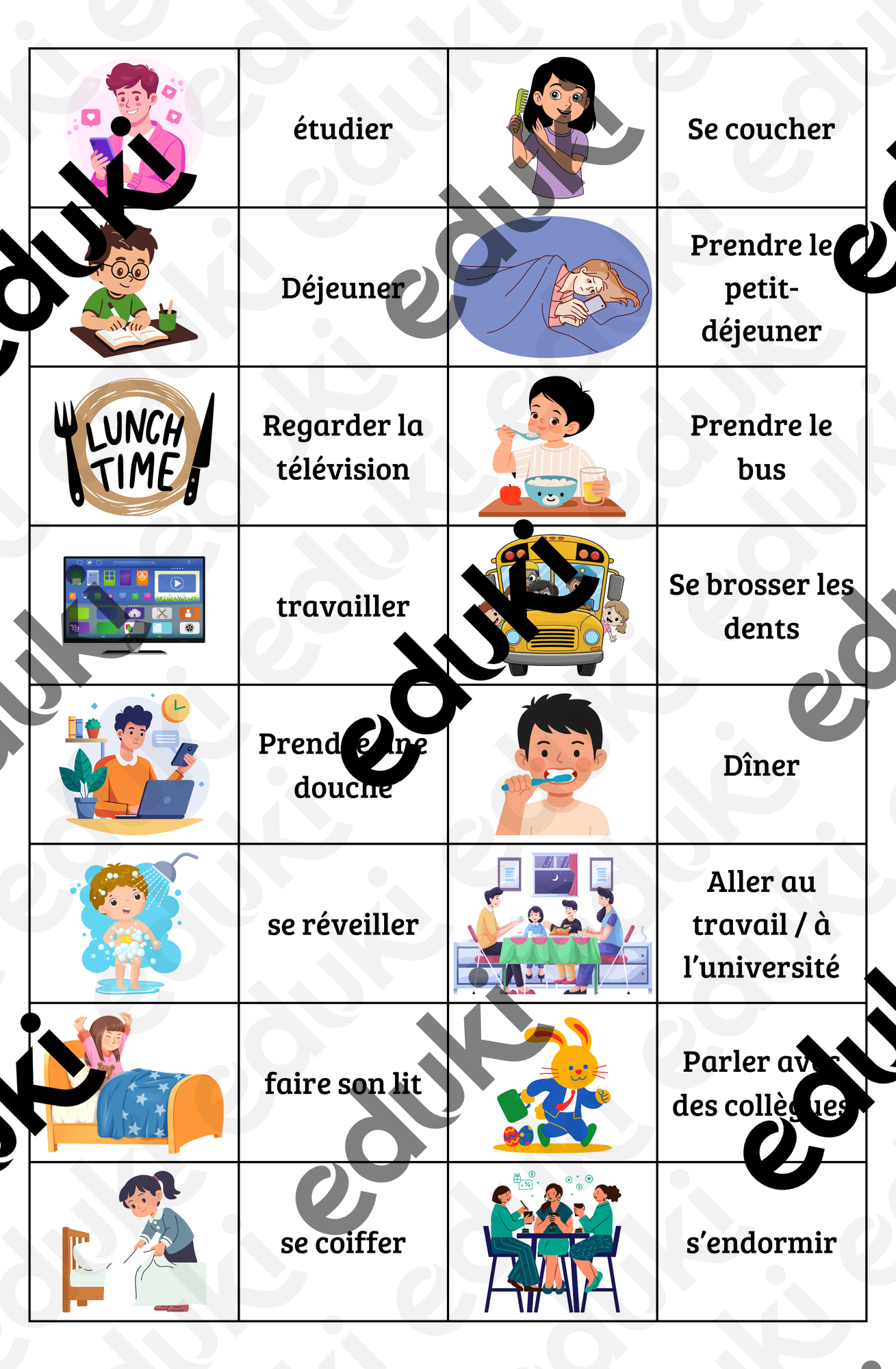 Domino de la routine quotidienne - Ressource pédagogique pour ton cours ...